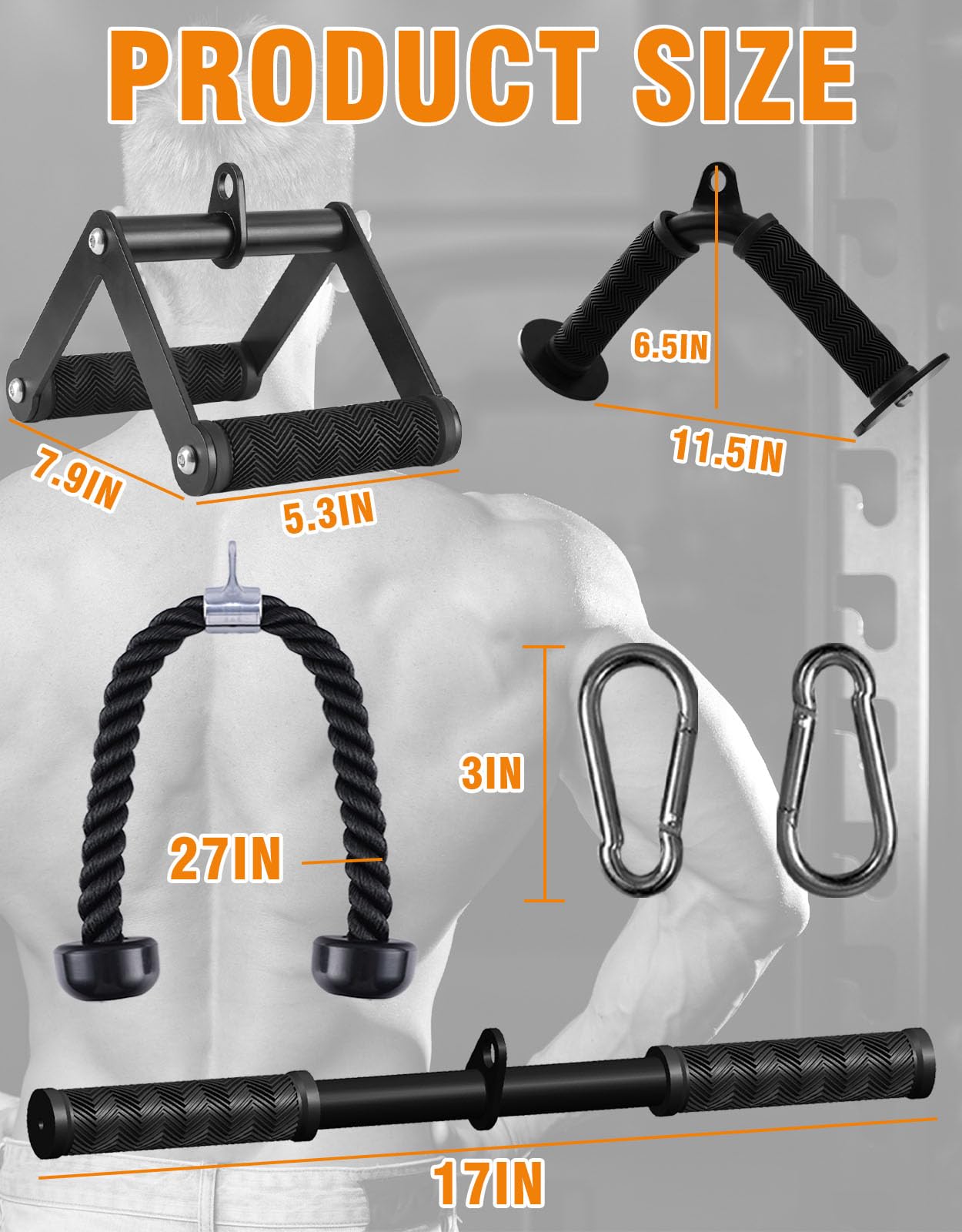 Leg Holder RitFit Cable Machine Attachments Multi Grip Lat Pulldown Bar ...