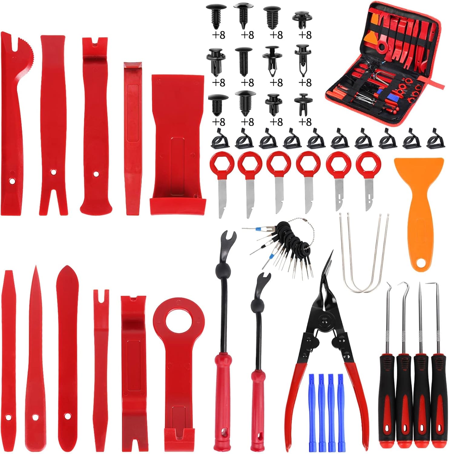 Manfiter 38Pcs Trim Removal Tool, Pry Kit Car Panel Tool Radio Removal ...