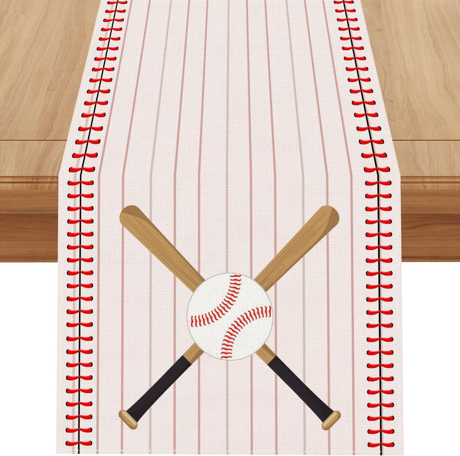 Amazon.com: Linen Baseball Table Runner 72 Inches Long Baseball Home ...
