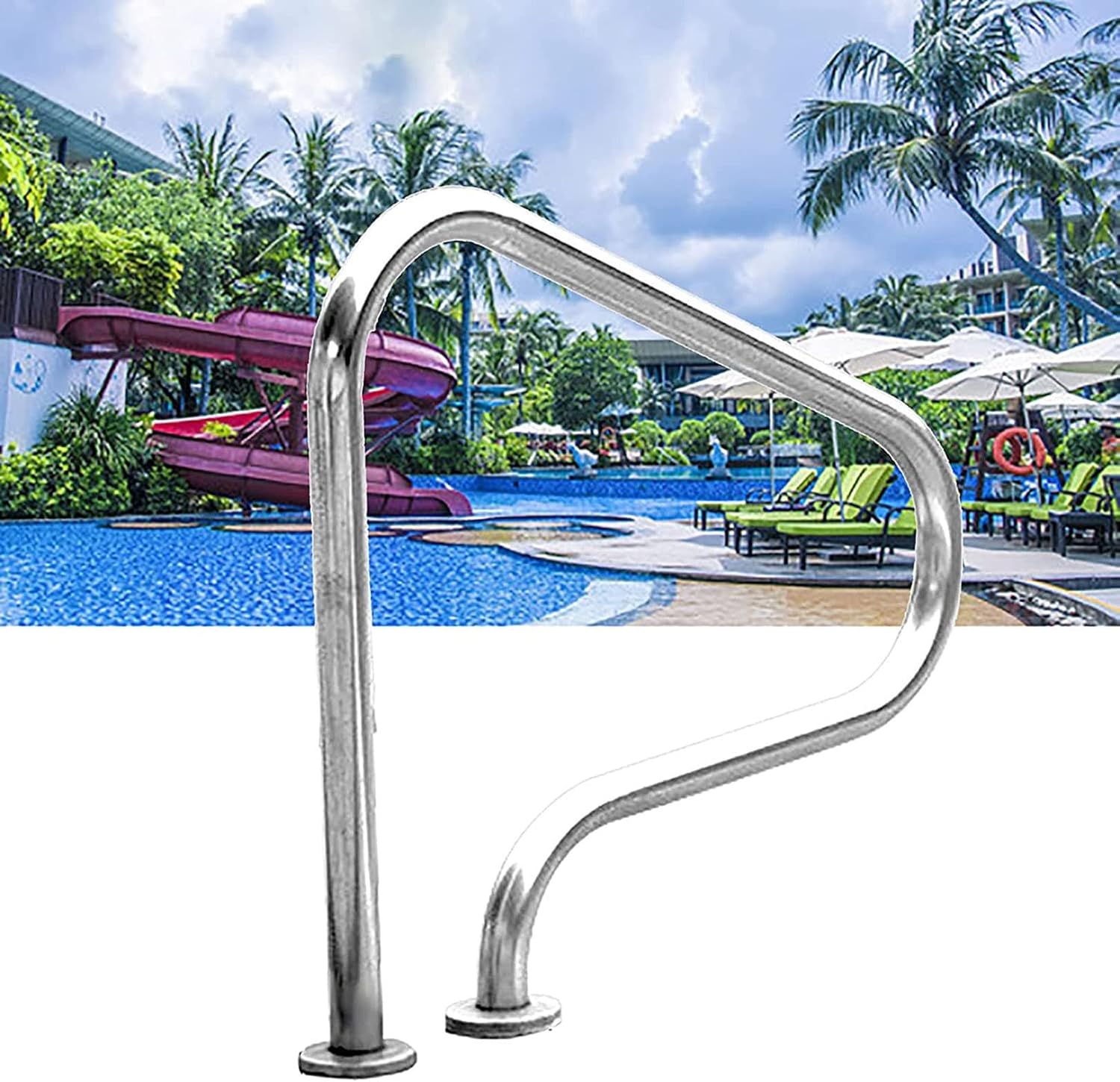 Amazon.com : DIOB 304 Stainless Steel Pool Handrail Easy Mount ...