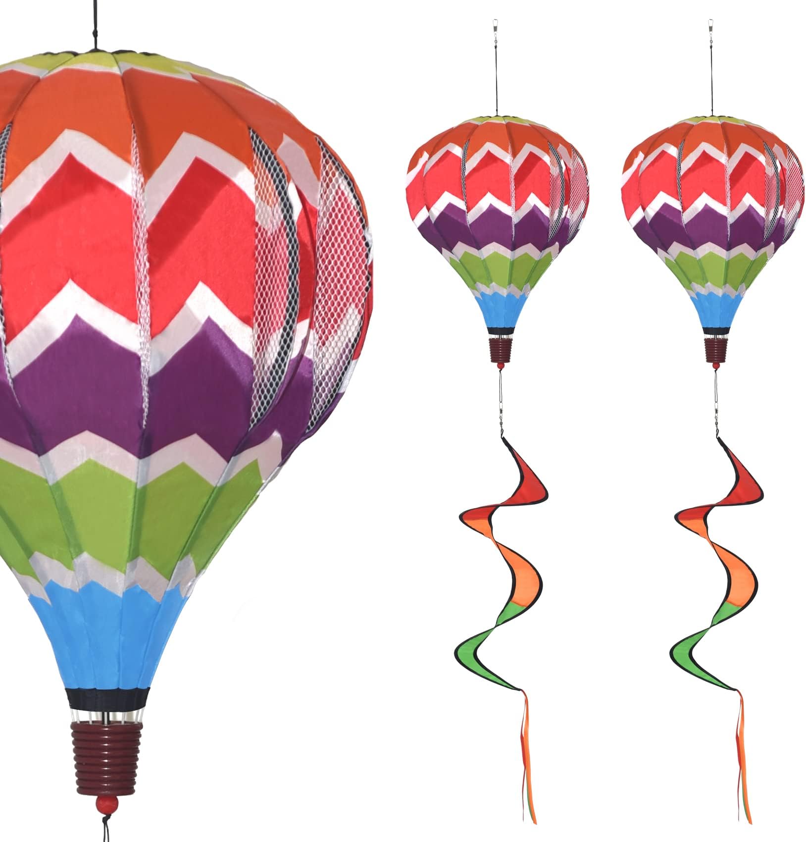 Amazon.com: Windspiration Hot Air Balloon Twist Garden Wind Spinner ...
