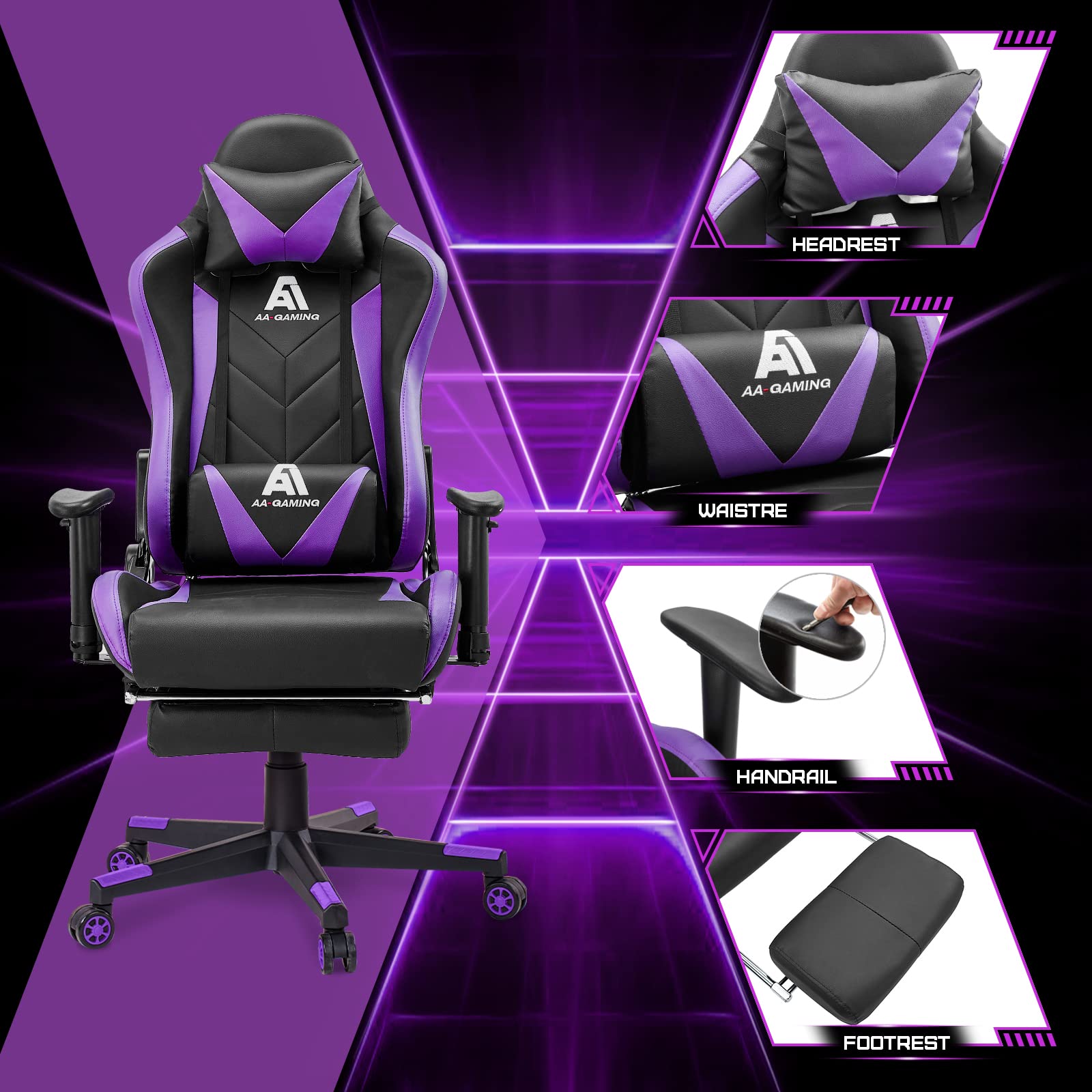 Snapklik.com : AA Products Gaming Chair - High Back Ergonomic Computer ...