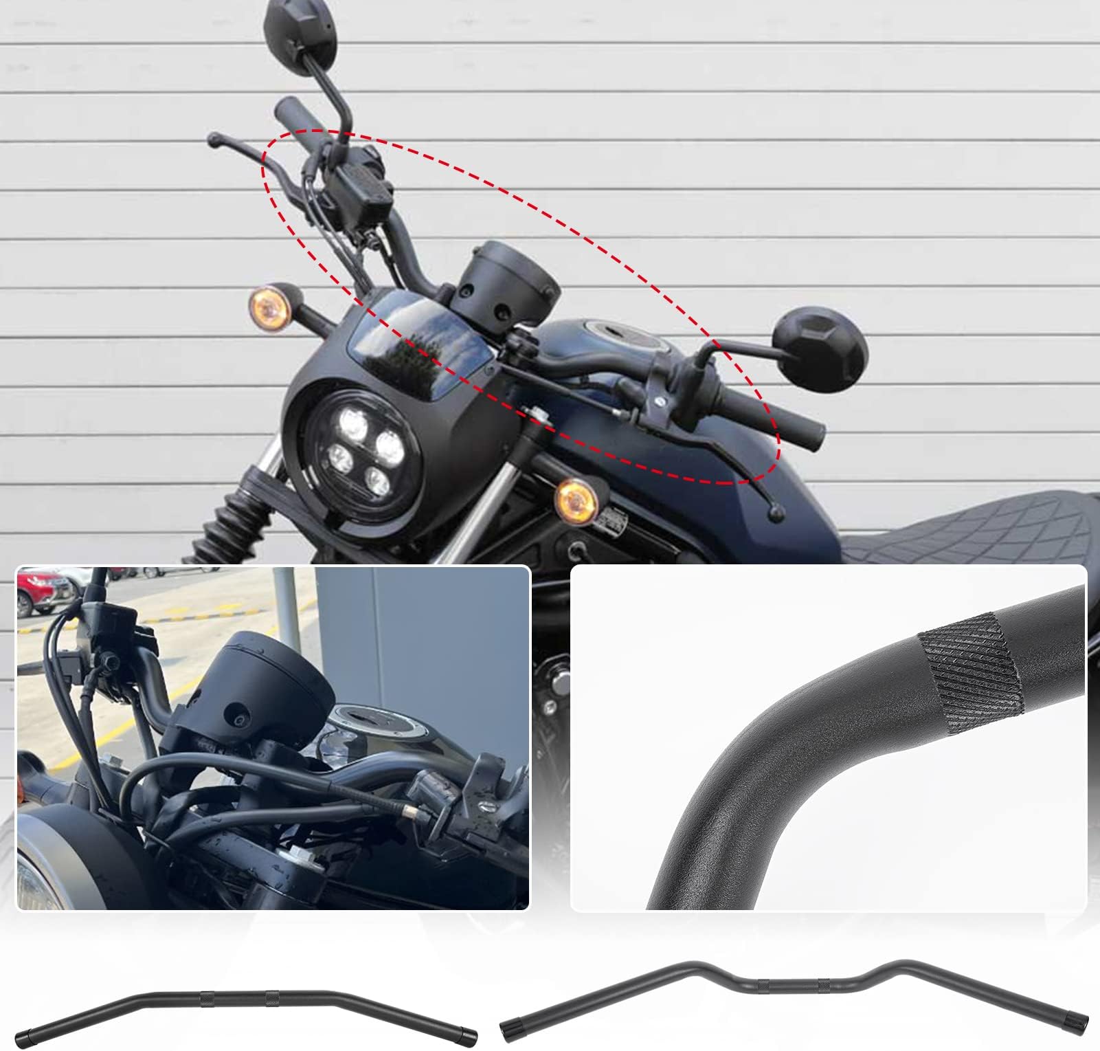 Amazon.com: Motorcycle Handlebar for Honda Rebel 500 CM500 CMX500 2017 ...
