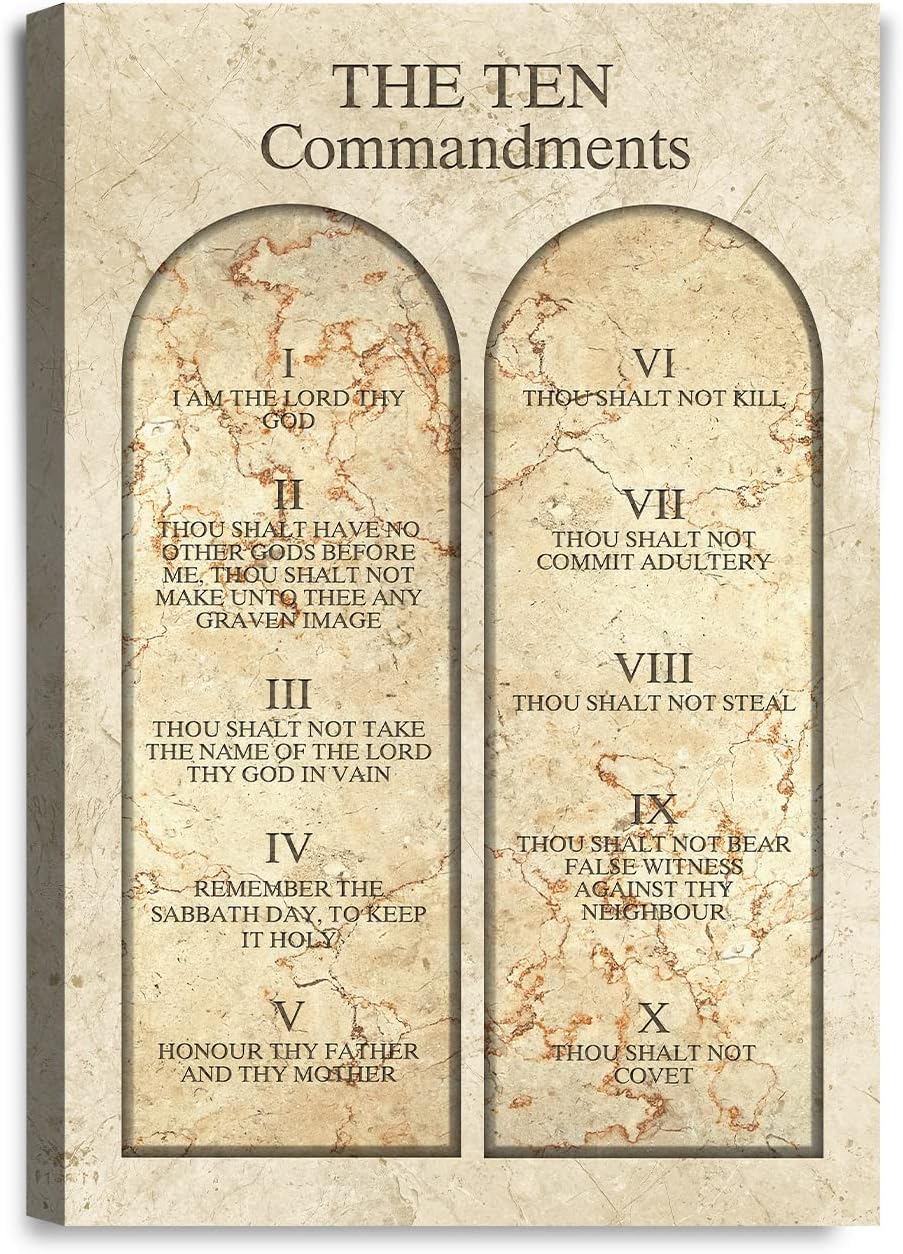 Amazon.com: DECORARTS - The Ten Commandments Wall Decor (Jewish Talmud ...