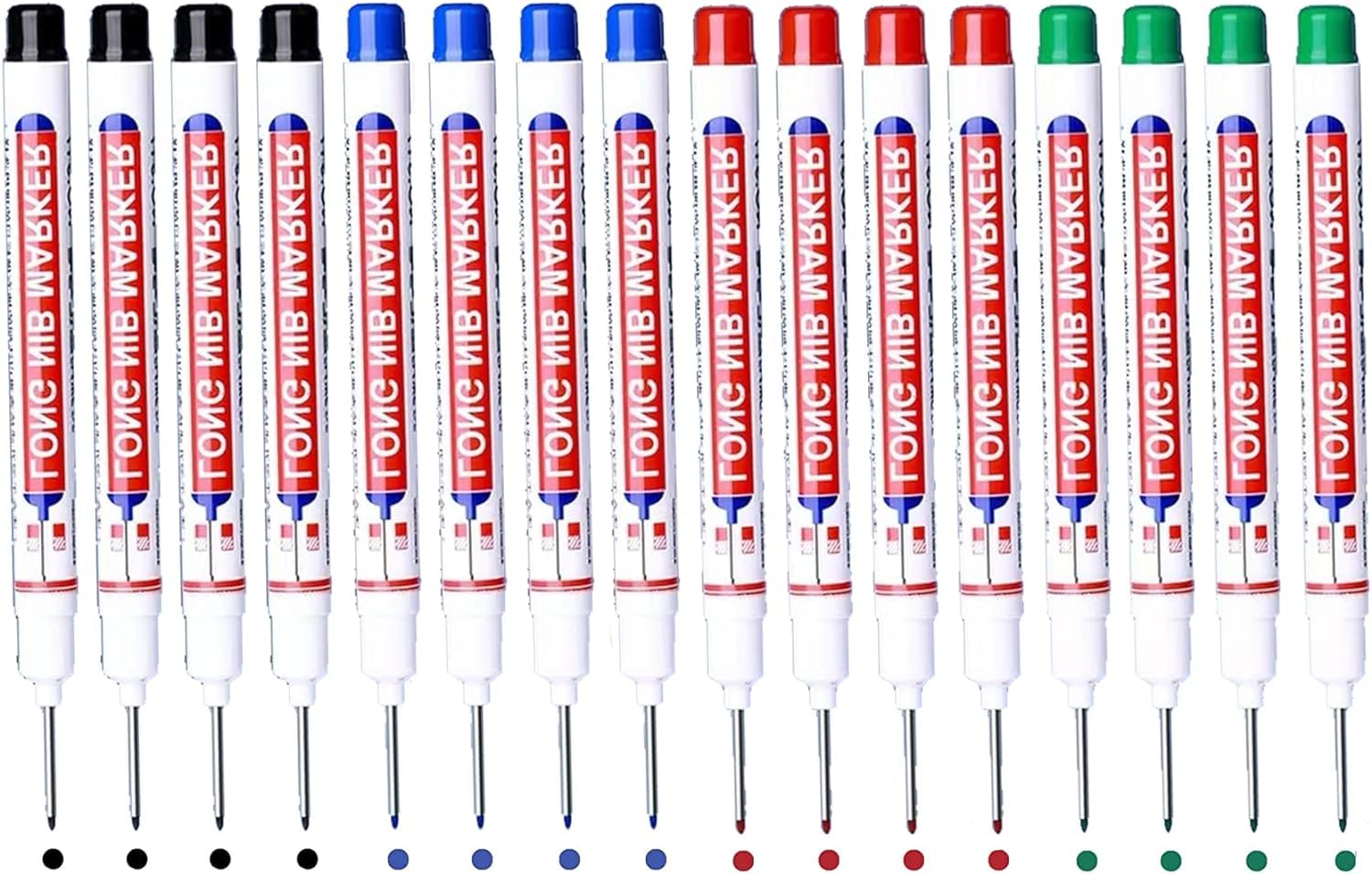 16Pcs Deep Hole Marker Pens, BetterJonny 20mm Long Head Deep Hole ...