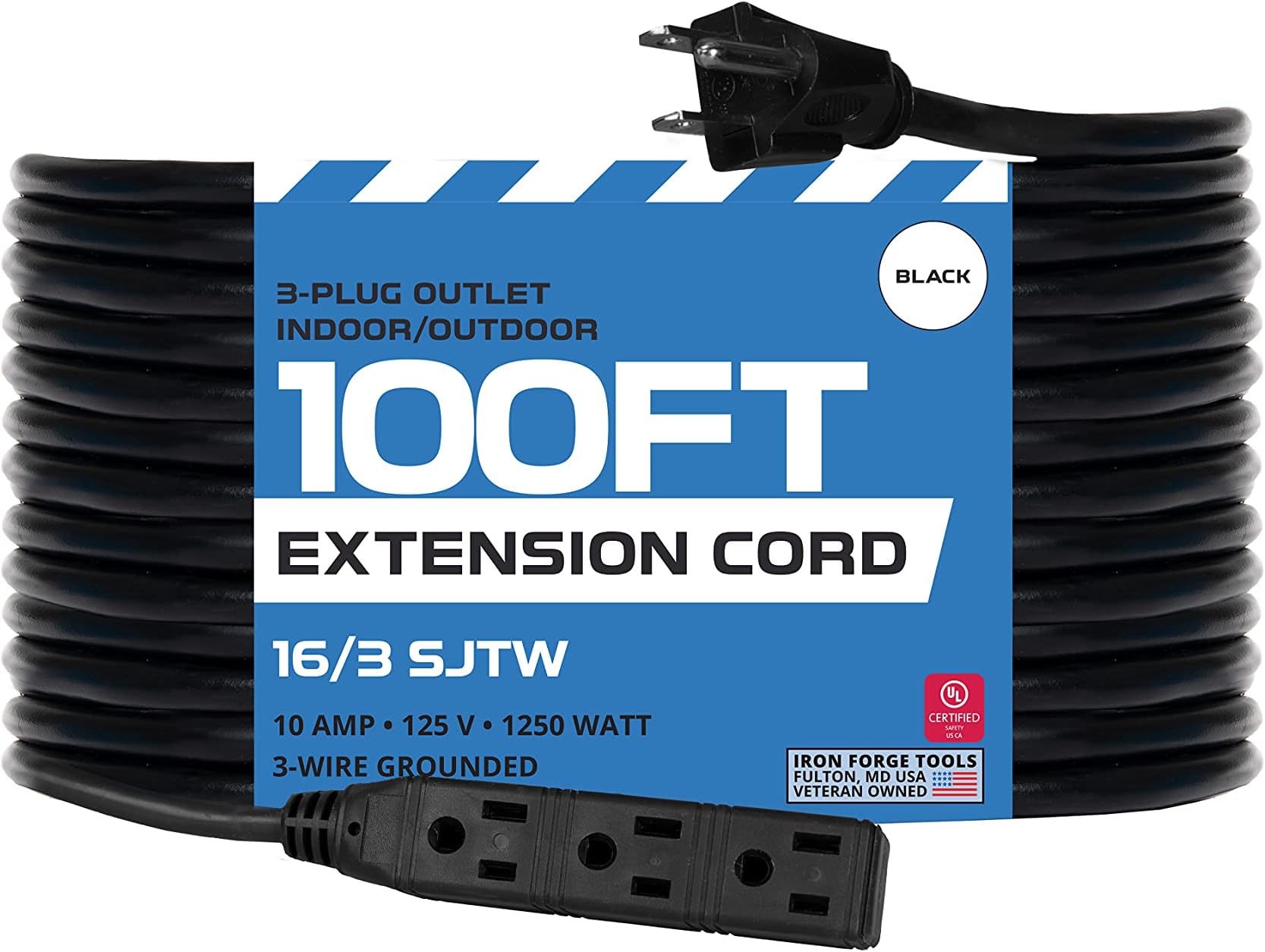 Amazon.com: Outdoor Power Strip Weatherproof, 100 FT Extension Cord ...