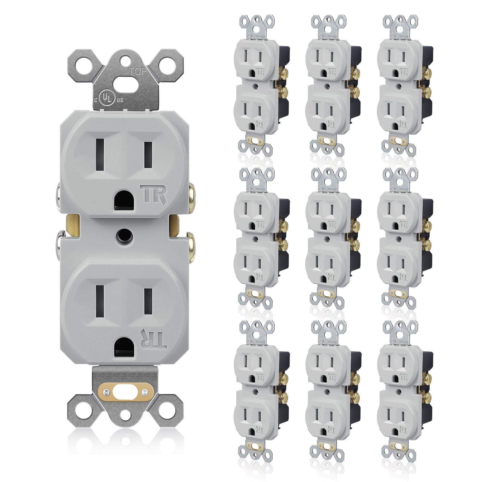 Snapklik.com : Gray Standard Electrical Wall Outlet, Tamper-Resistant ...