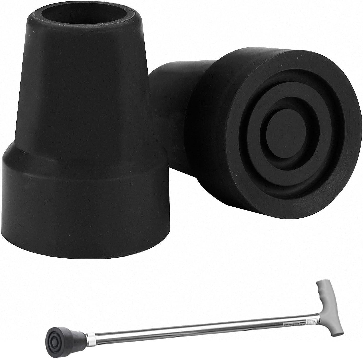 2 Pcs Walking Stick Rubber Ends, Non-Slip Stable Ferrules for Walking ...
