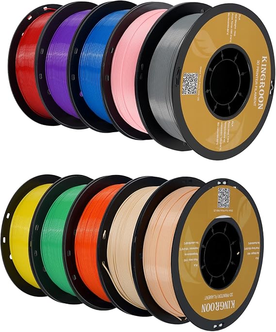 Amazon.com: Kingroon PLA 3D Printer Filament,10 Rolls,Dimensional ...