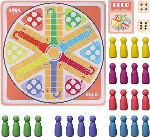 Amazon.com: 20 Inches Ludo Board Game,2-6 Players Ludo Game for Adults ...