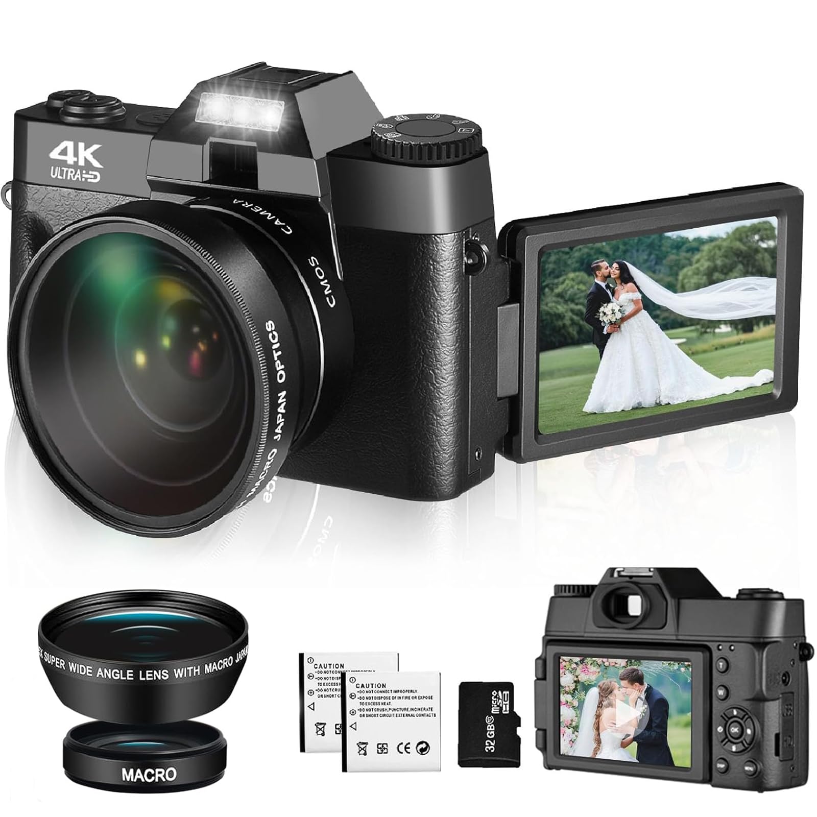 Amazon.com : Upgrade 4K Digital Camera for Photography and Video, 16X 48MP Auto-Focus Vlogging ...