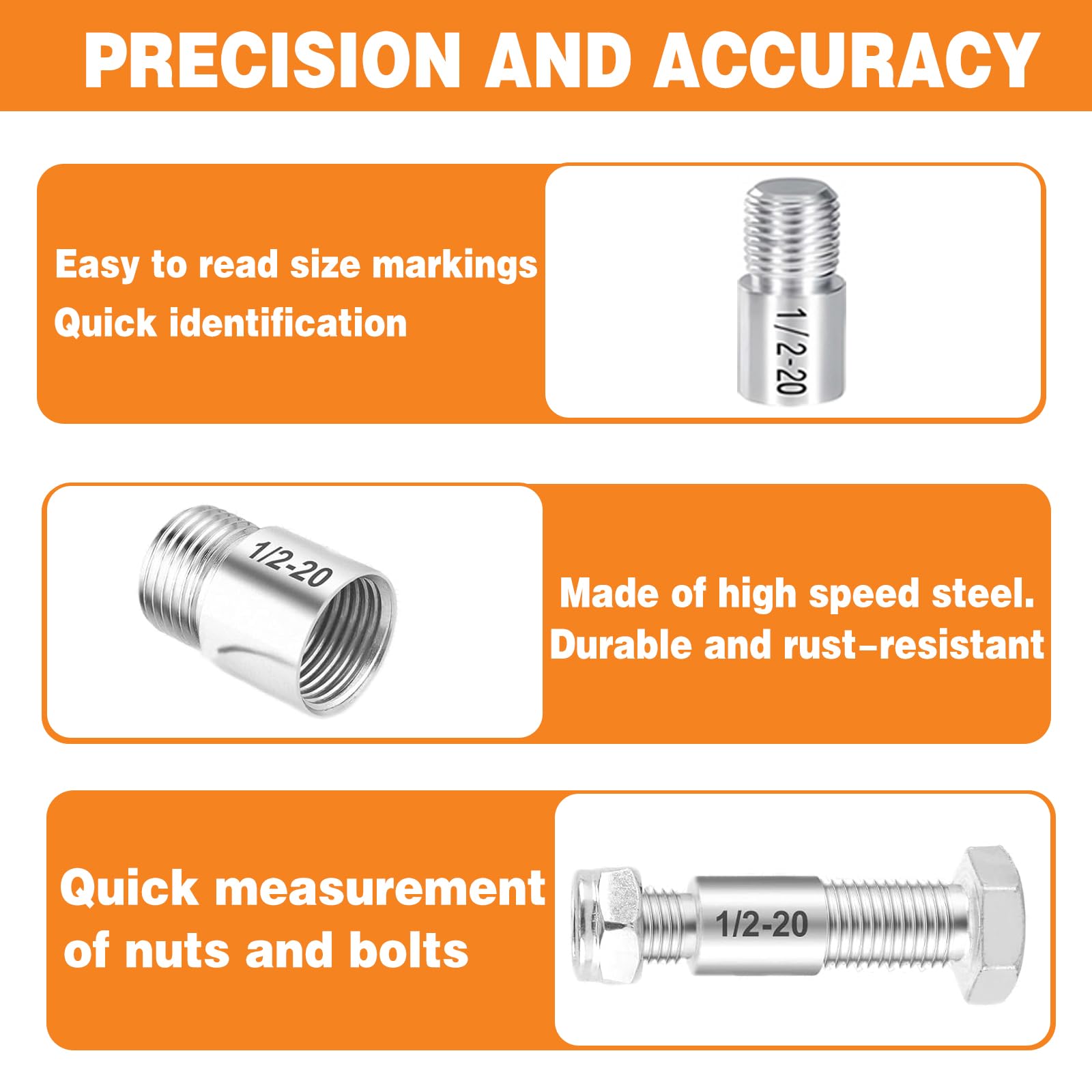 Snapklik.com : Nut And Bolt Thread Checker Set, 26-pc Female & Male ...