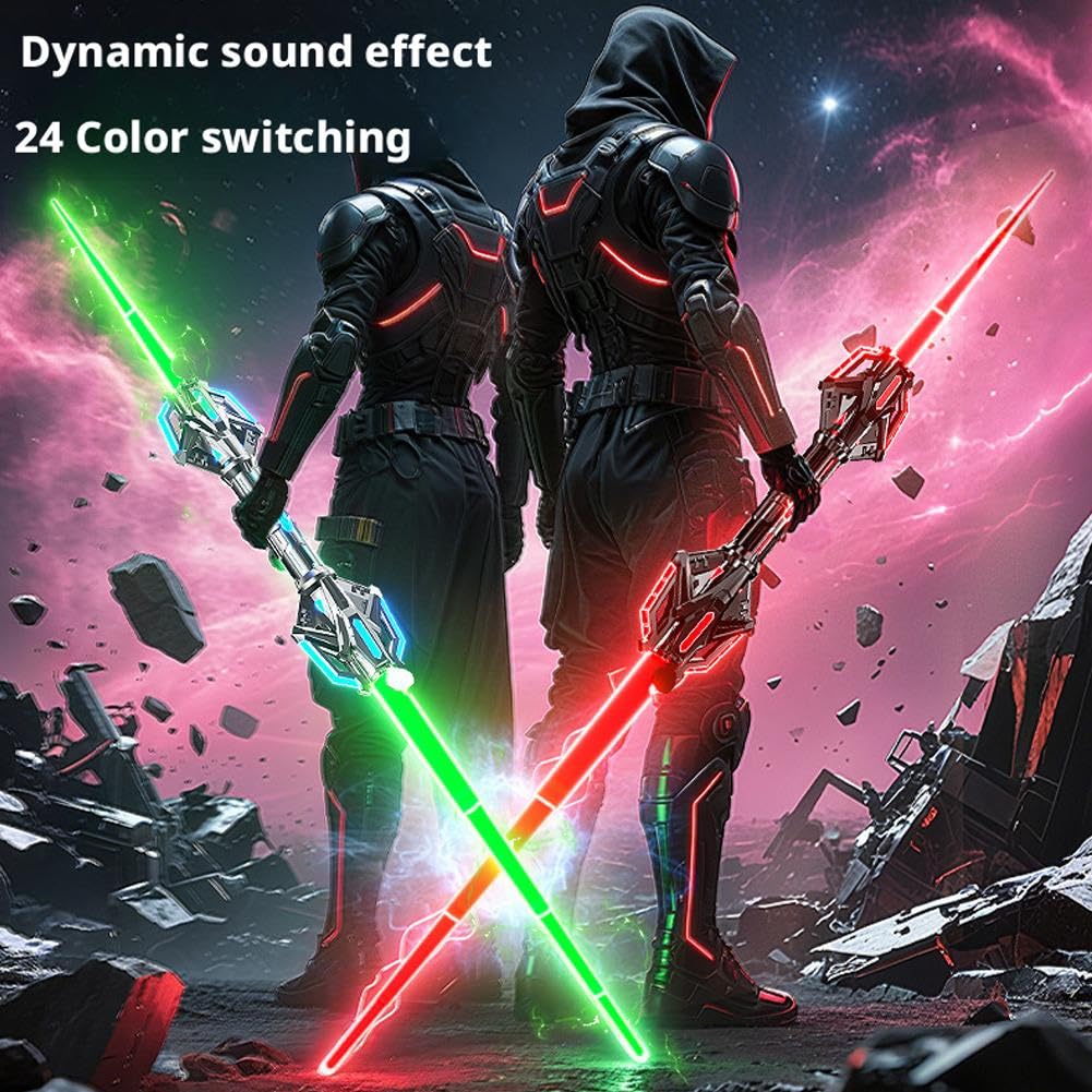 Laser Sword Toy Lightsaber Light Up Toy, 2 In 1 RGB FX Sound Light ...