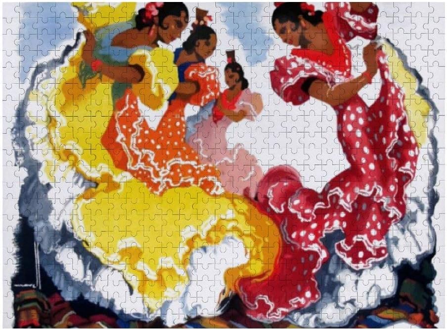 Hunnry Vintage Spain Flamenco Dancers Travel Jigsaw Puzzle 1000 Piece ...