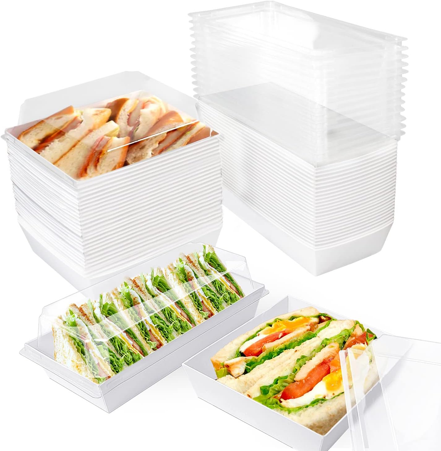 Amazon.com: Vongfome Clear Paper Boxes with Lids Disposable White ...