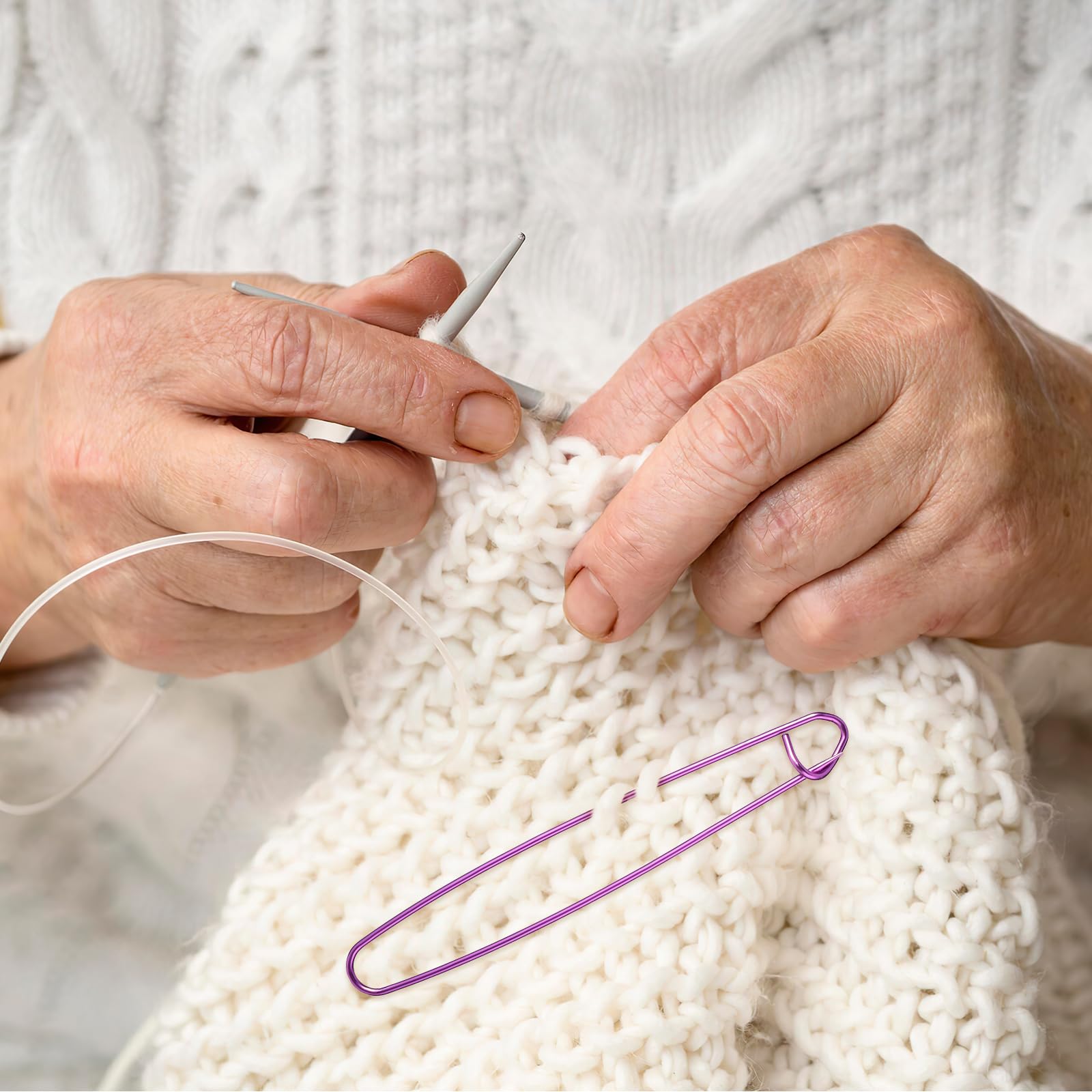 Snapklik.com : 12 Pcs Knitting Stitch Holder, 6 Sizes Needles Stitch ...