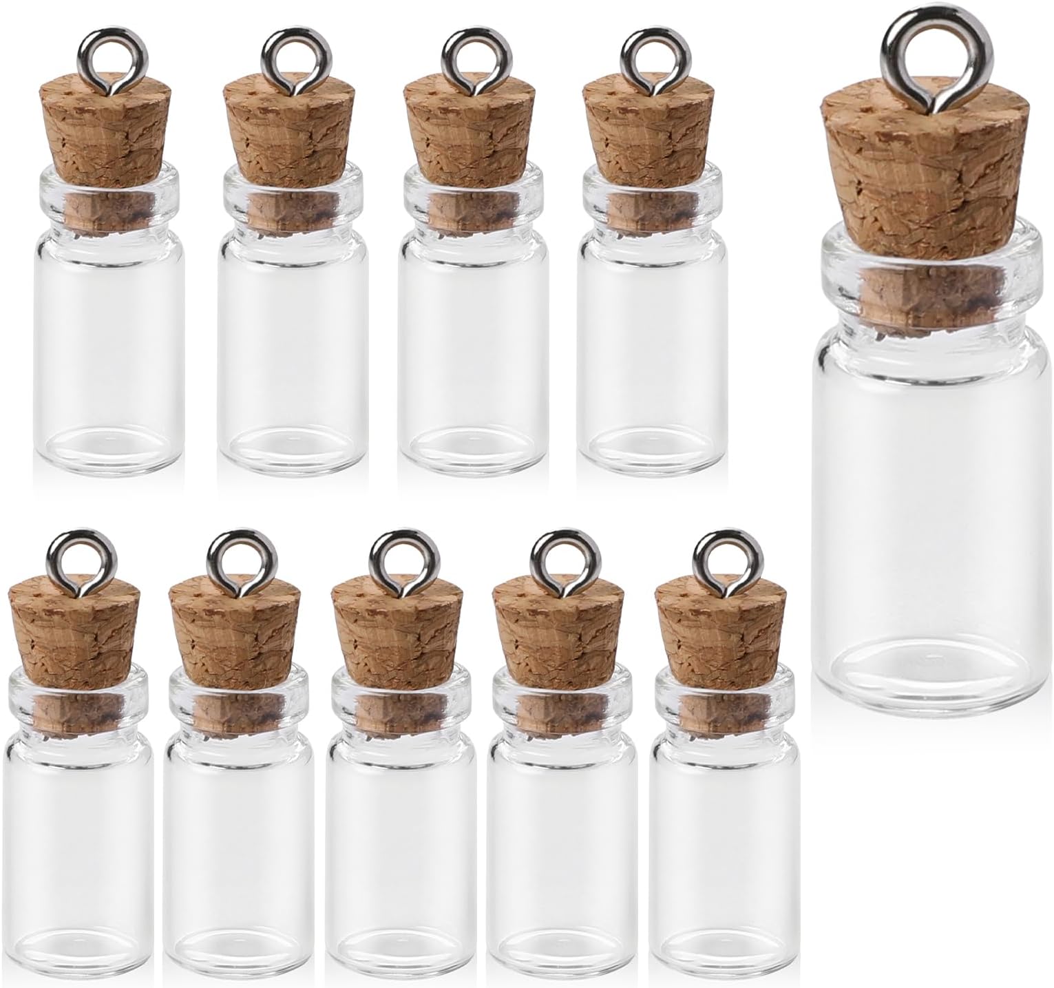 Amazon.com: 10 PCS Small Glass Bottles with Cork Lids,10ml Empty Spell ...