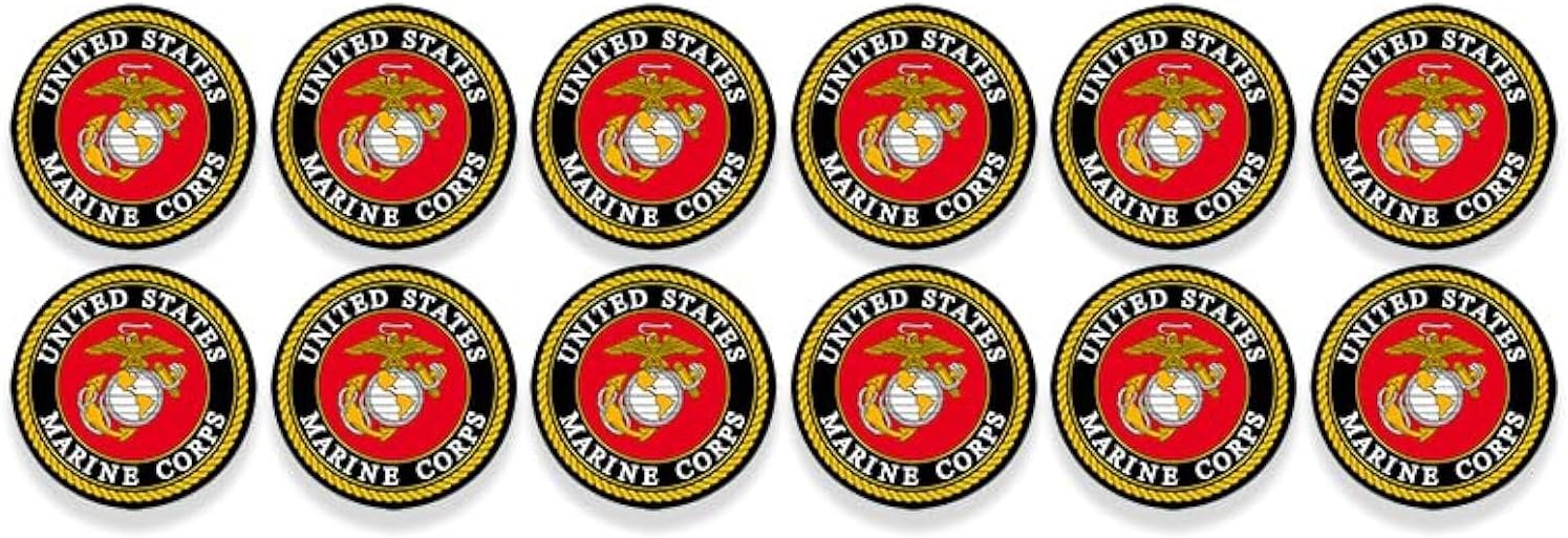 Amazon.com - 12-Pack Round U.S. Marines Official Logo Stickers (US ...