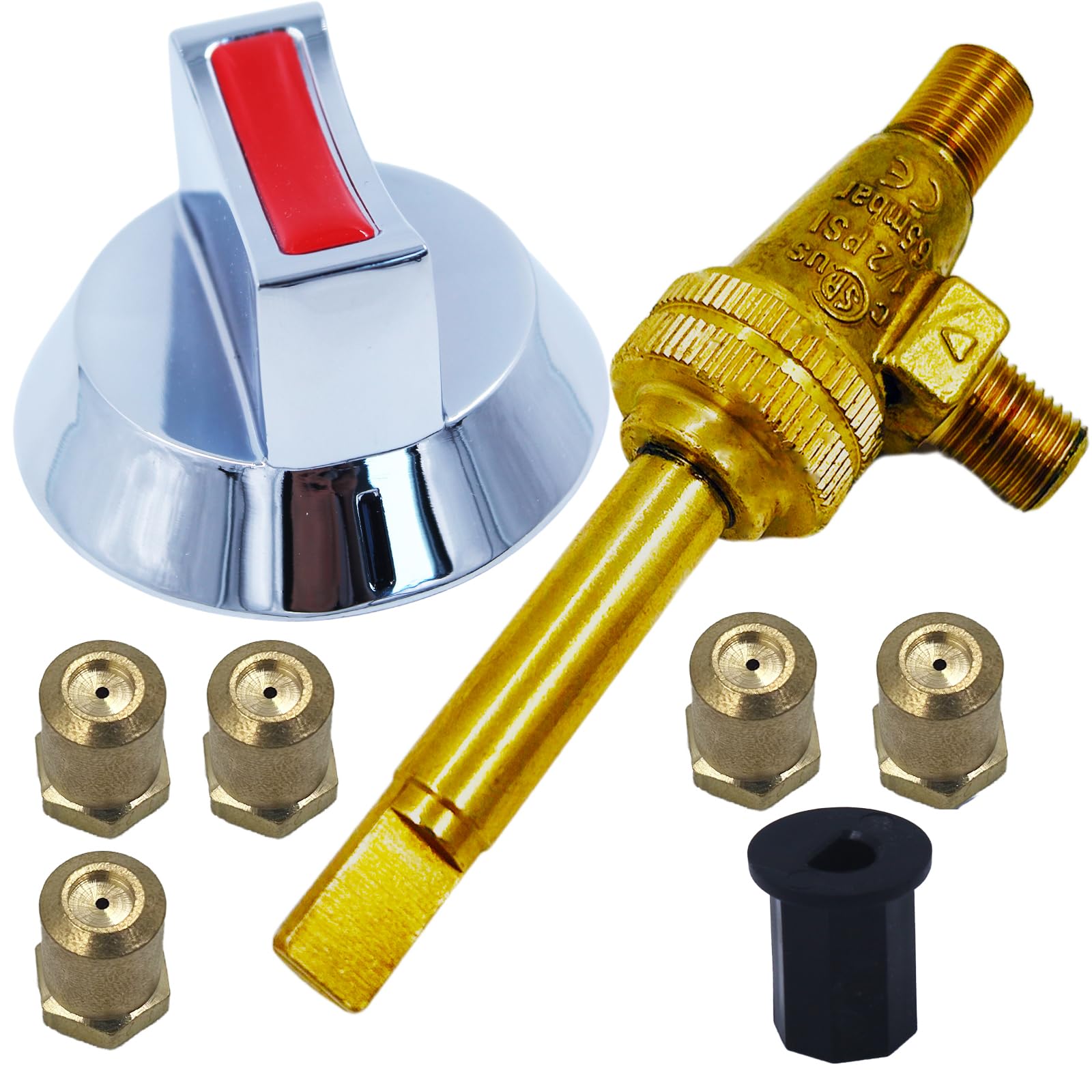 Amazon.com: MENSI Long Stem Gas Stove Valve with Metal Alloy Knob and ...