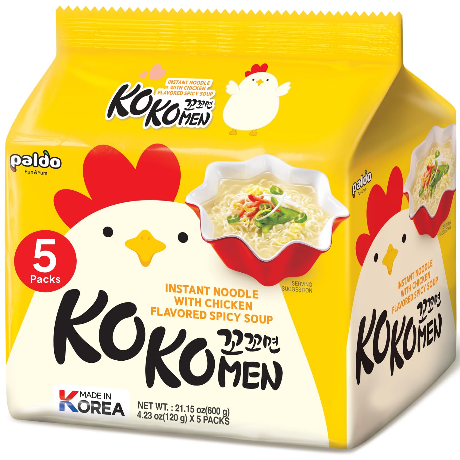 Amazon.com: Korean Food Paldo KOKOMEN Instant Noodle, Chicken Flavored ...