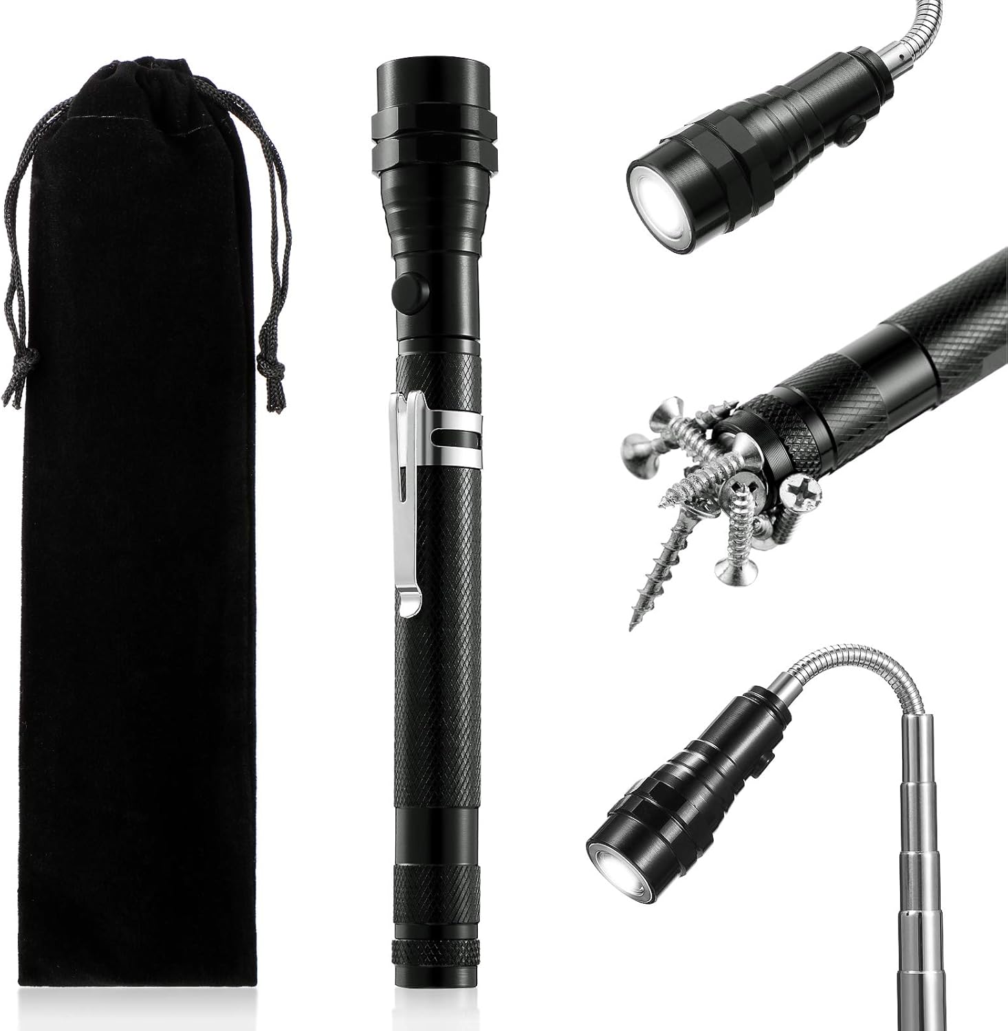 LED Magnetic Pickup Tools with LED Lights Telescoping Magnet Pick-Up ...