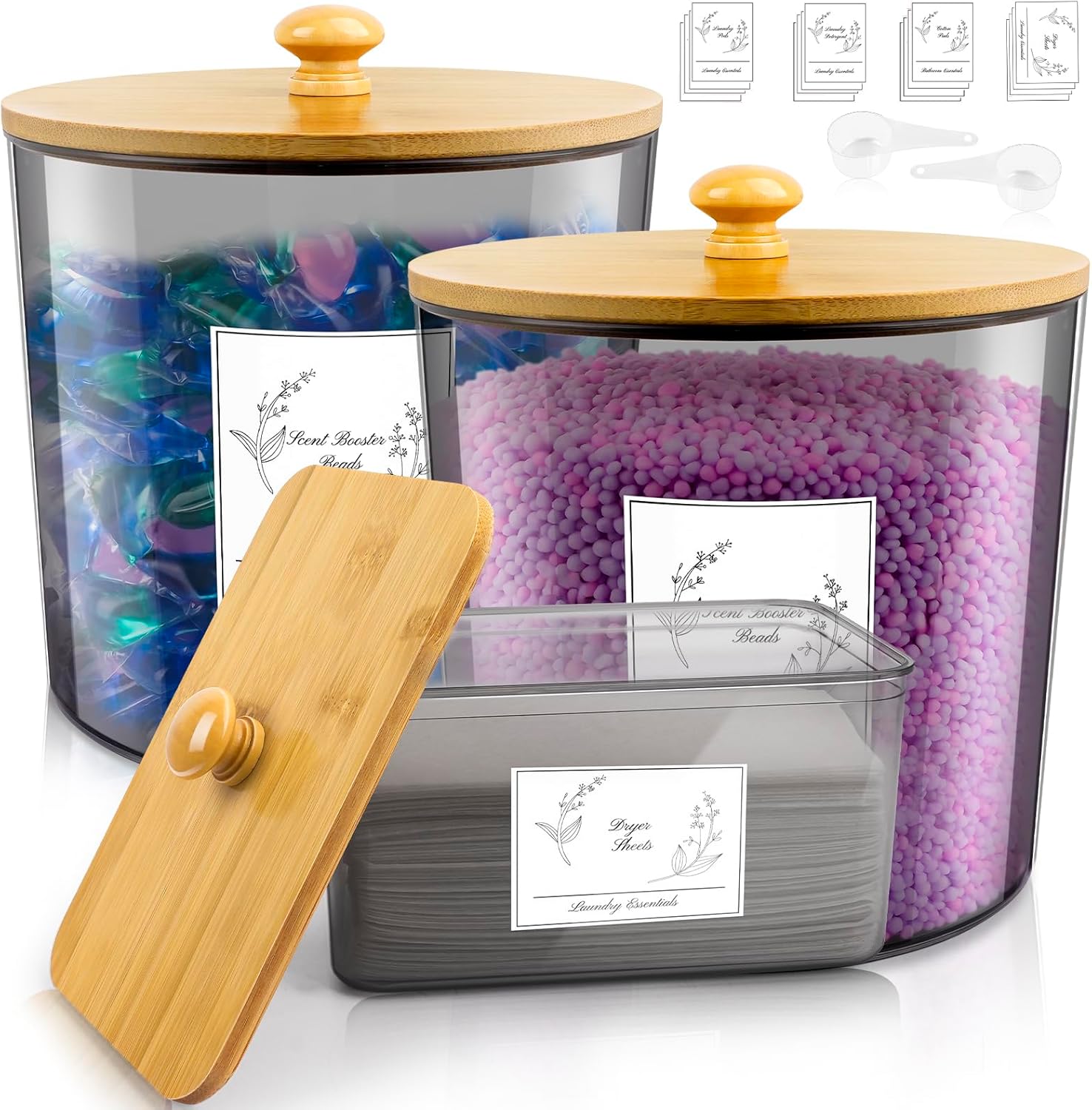 Amazon.com: Zingbee 3 Pack Plastic Laundry Powder Container & Dryer ...