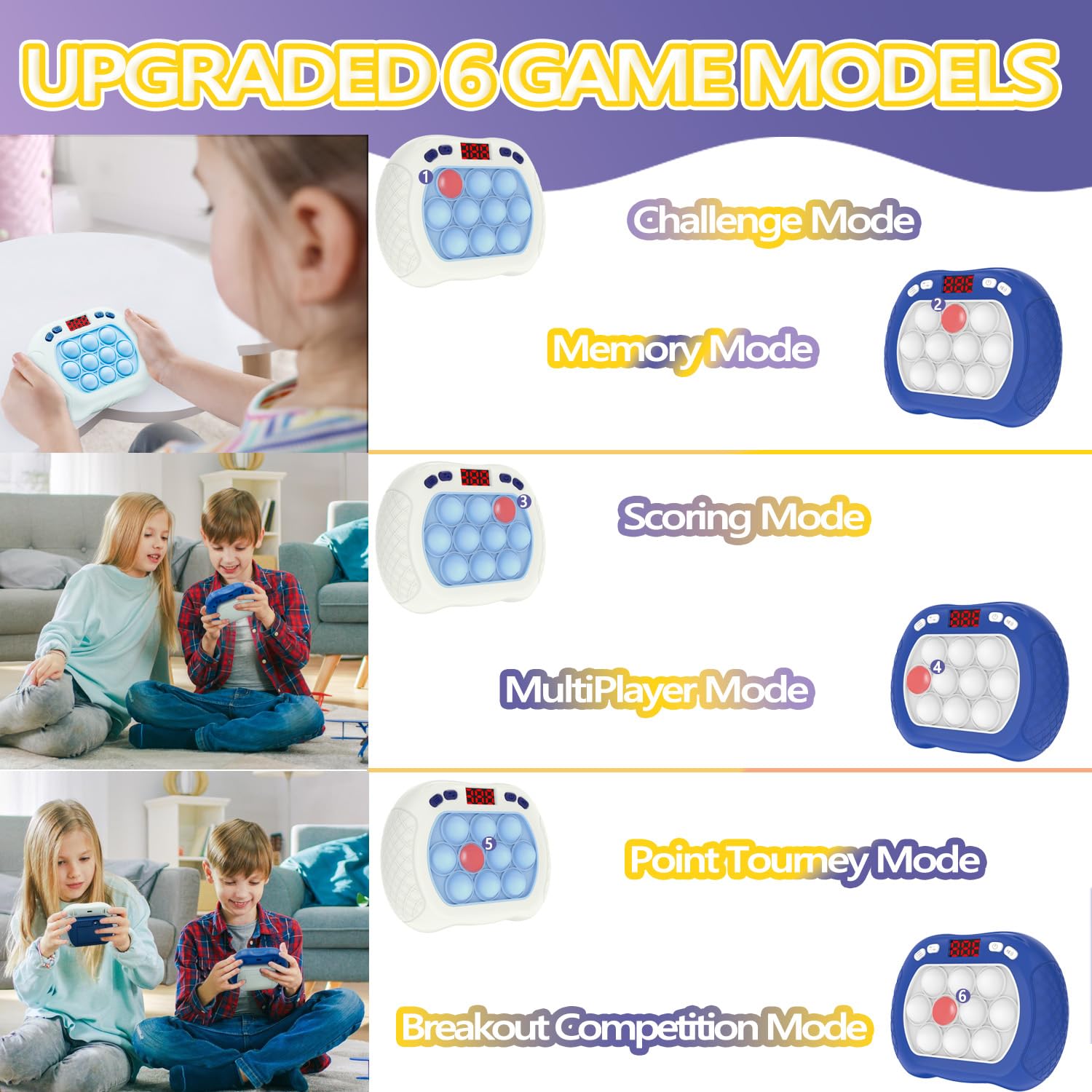Snapklik.com : Intoypad 2 Pack Quick Push Pop Game For Kids, Handheld ...