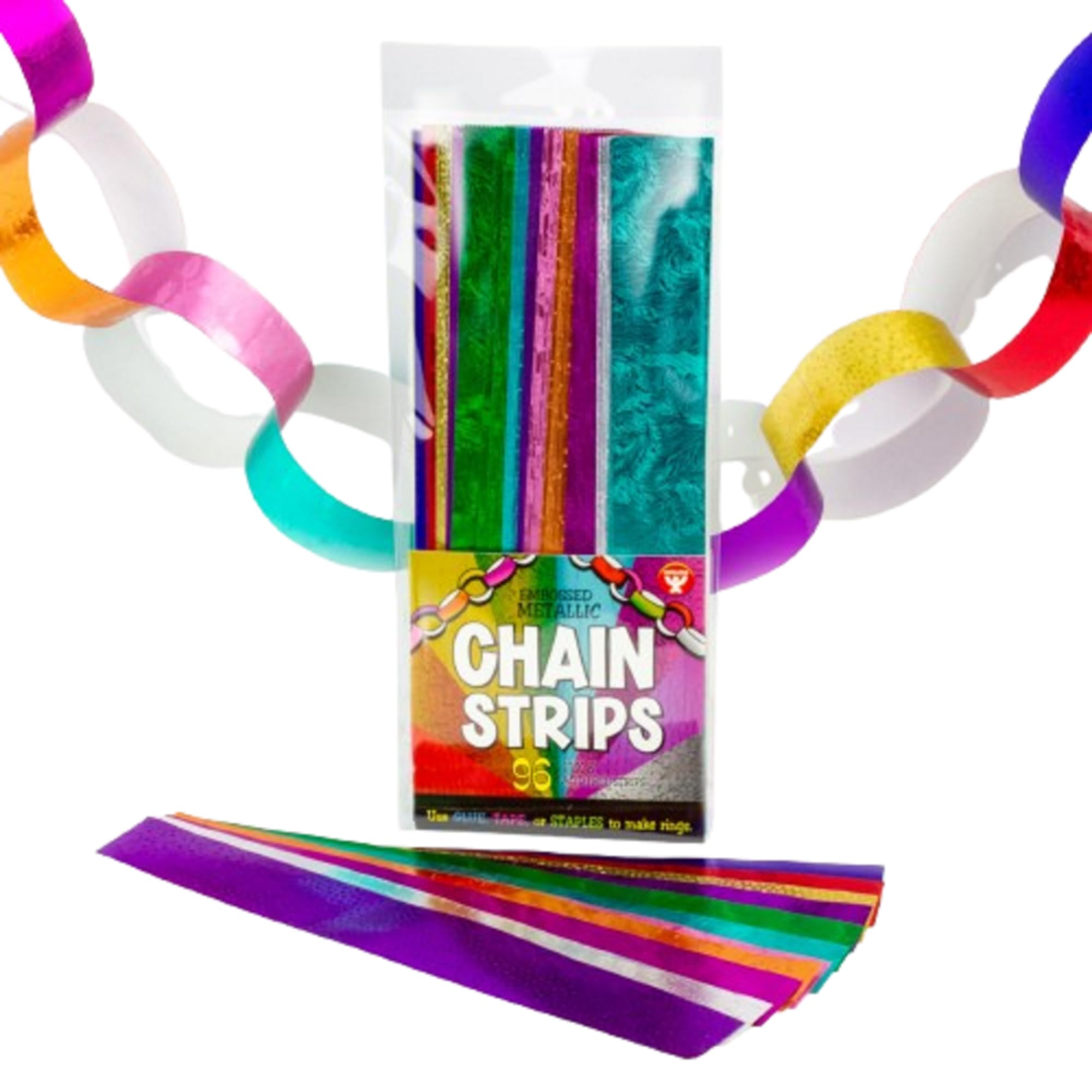 Snapklik.com : Hygloss Products Embossed Metallic Paper Chain Strips ...