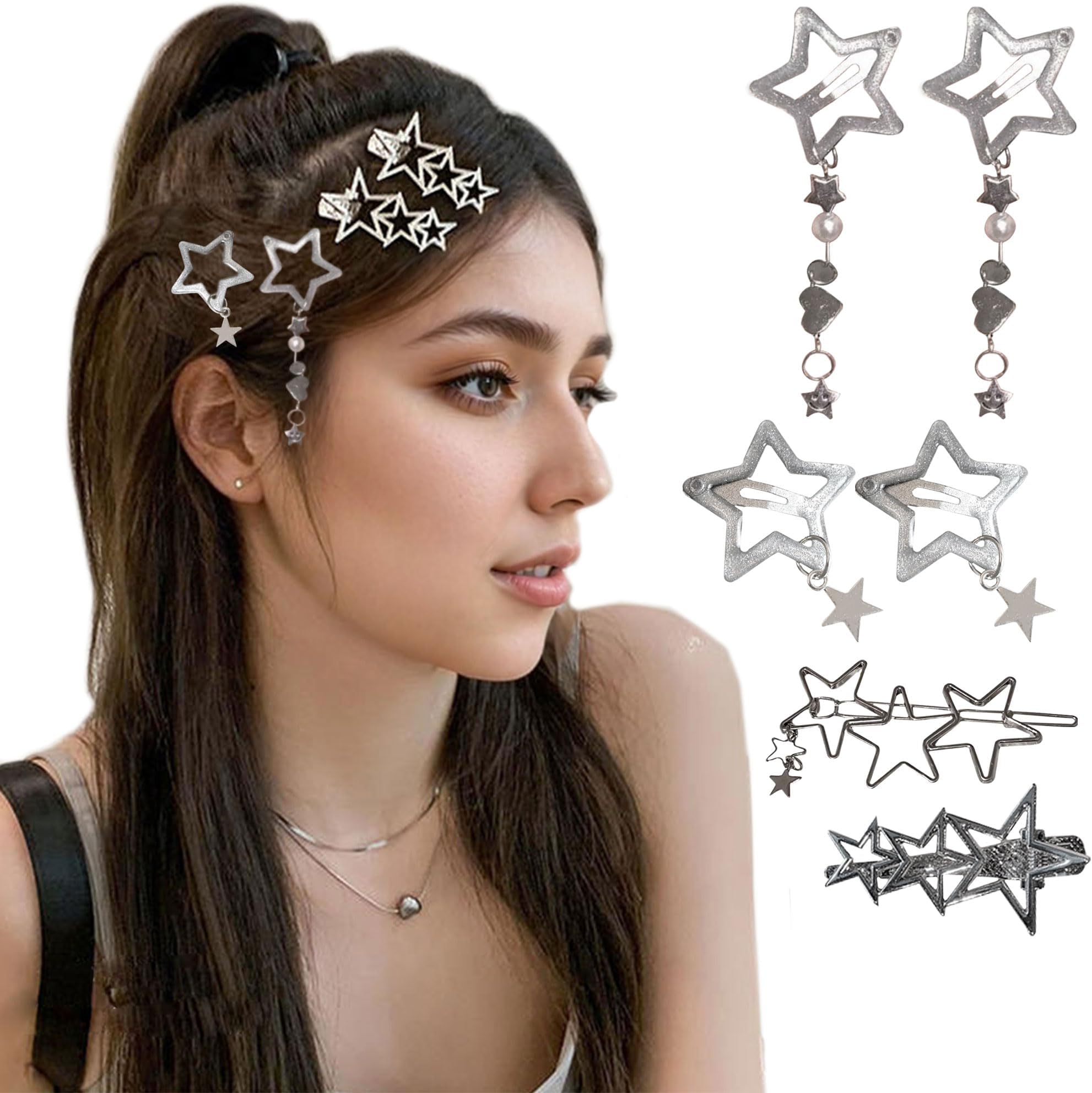 Amazon.com : JeVenis 6PCS Kawaii Hair Y2K Hair Clip Y2k Accessories ...