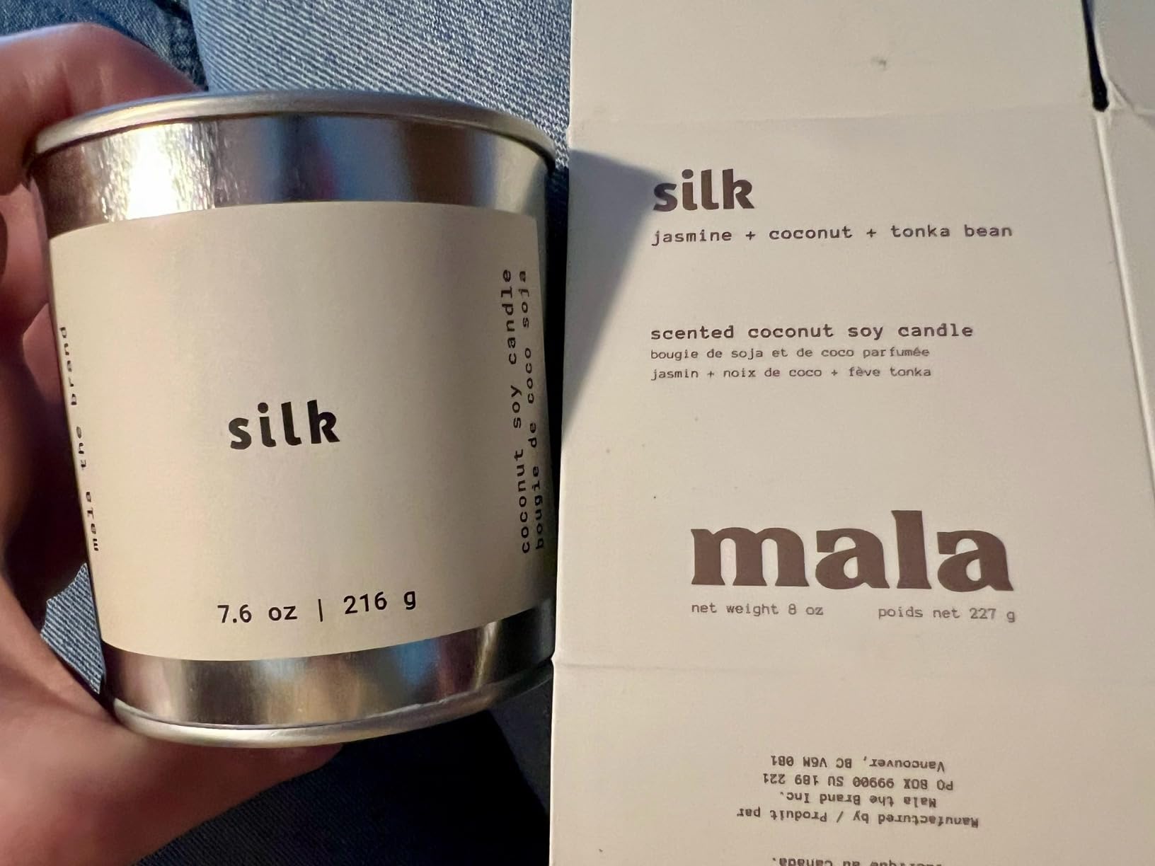 Amazon.com: Mala Silk Scented Candles. Tonka Bean, Coconut & Jasmine ...