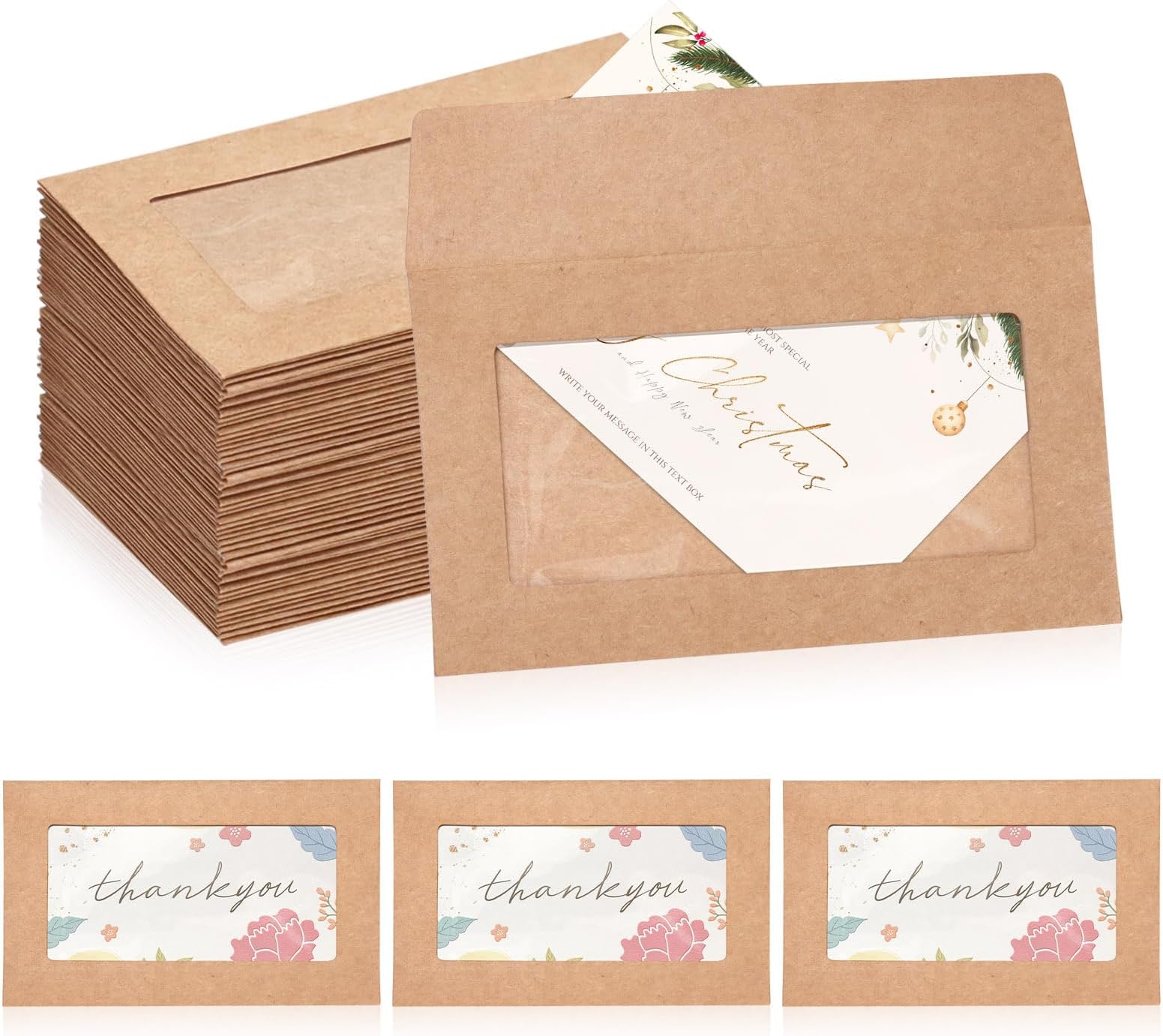 Amazon.com : 100 Pieces Gift Card Envelopes with Window, Blank ...