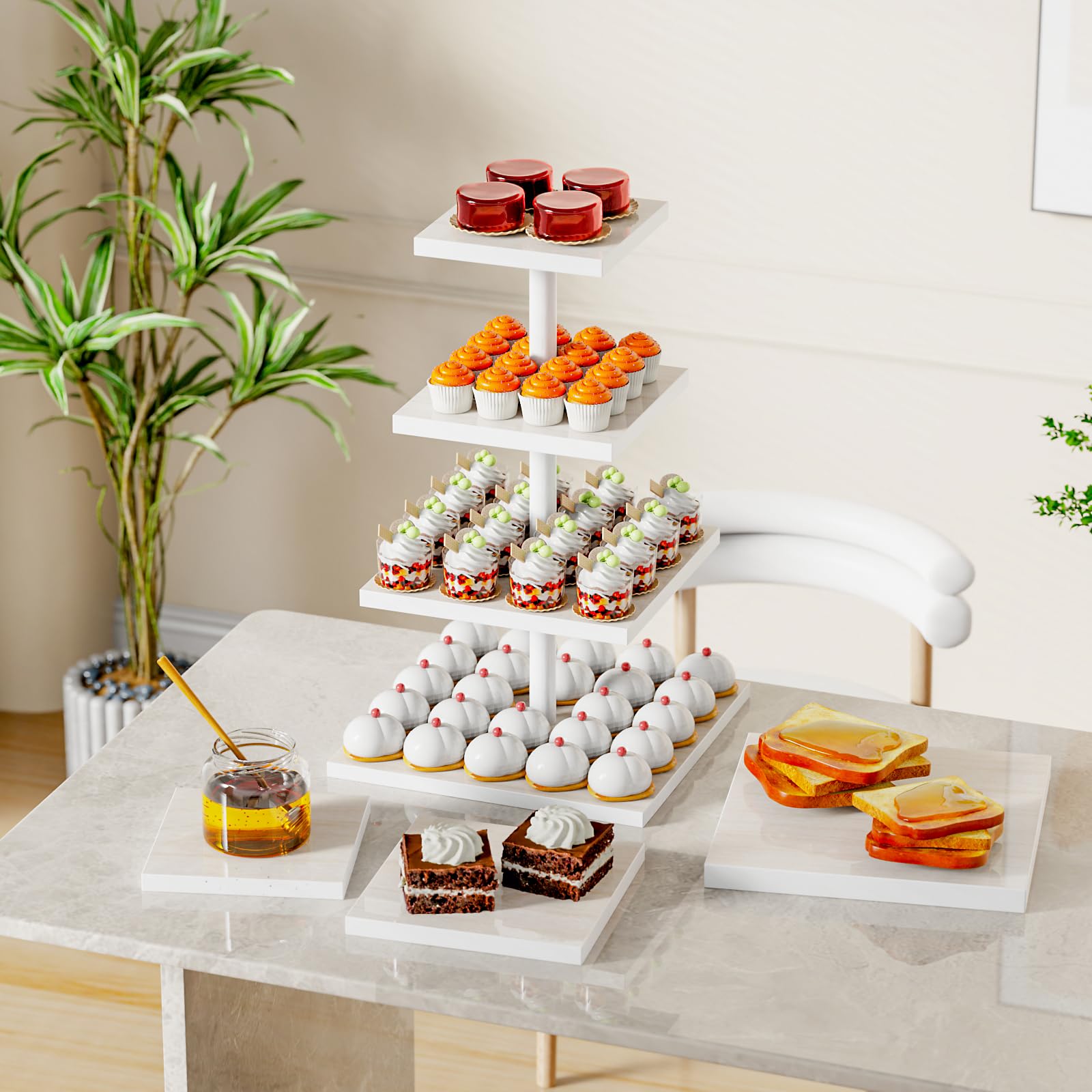 Square Wedding Cupcake Towers Amazon.com: LoveDisplay Cupcake Stand, 4