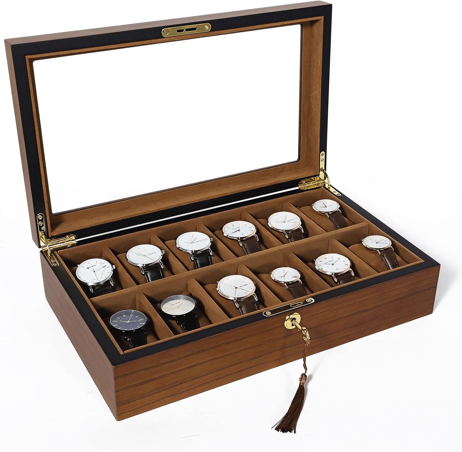 Amazon.com: Uten Watch Box with 12 Slots, Watch Case Organizer with ...