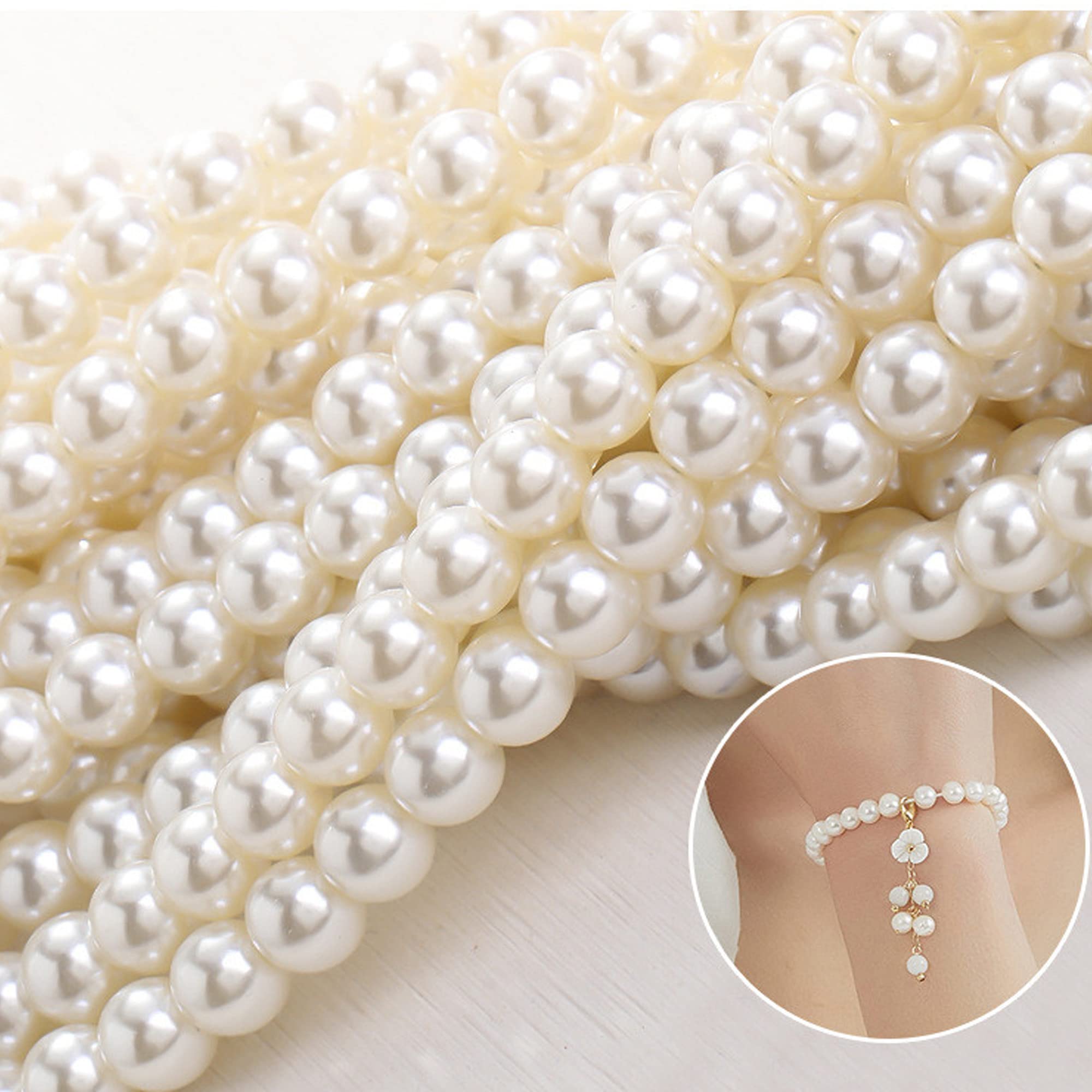 Snapklik.com : Niziky 500PCS Pearls Beads For Jewelry Making, Ivory 8mm ...