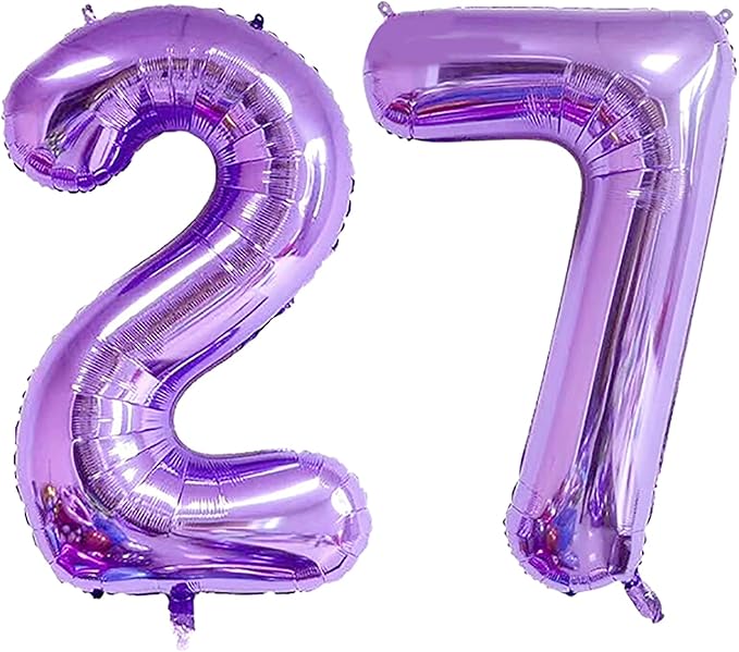 Amazon.com: Number 27 Balloons 32 Inch Digital Balloon Alphabet 27th ...