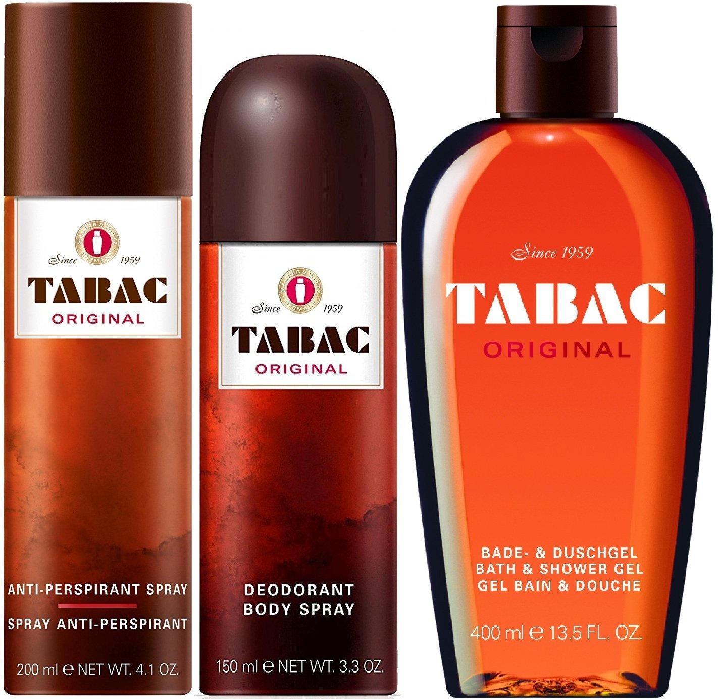 Tabac Shower Set with Antiperspirant, Body Spray and Shower Gel ...