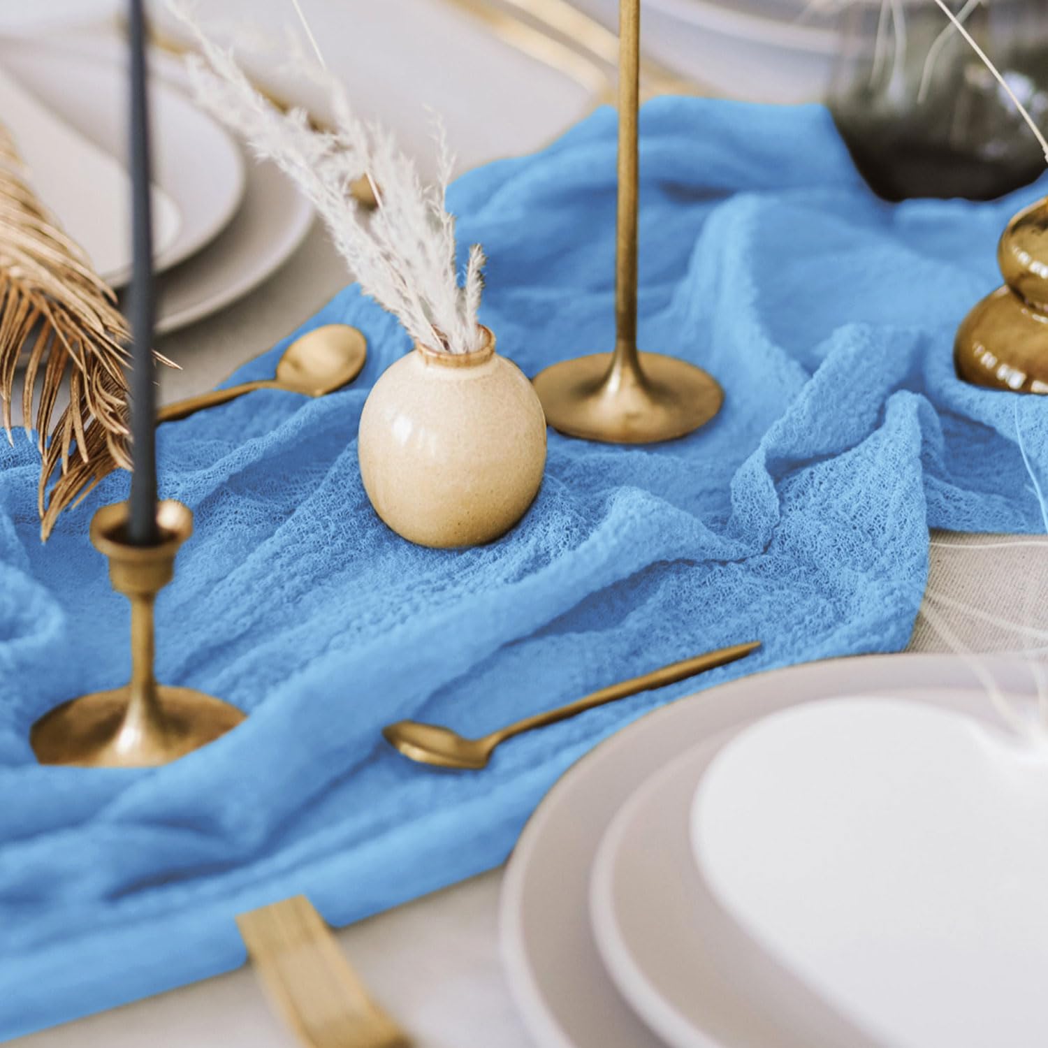 Snapklik.com : Cheese Cloth Table Runner 13 FT Baby Blue Cheese Fabric ...