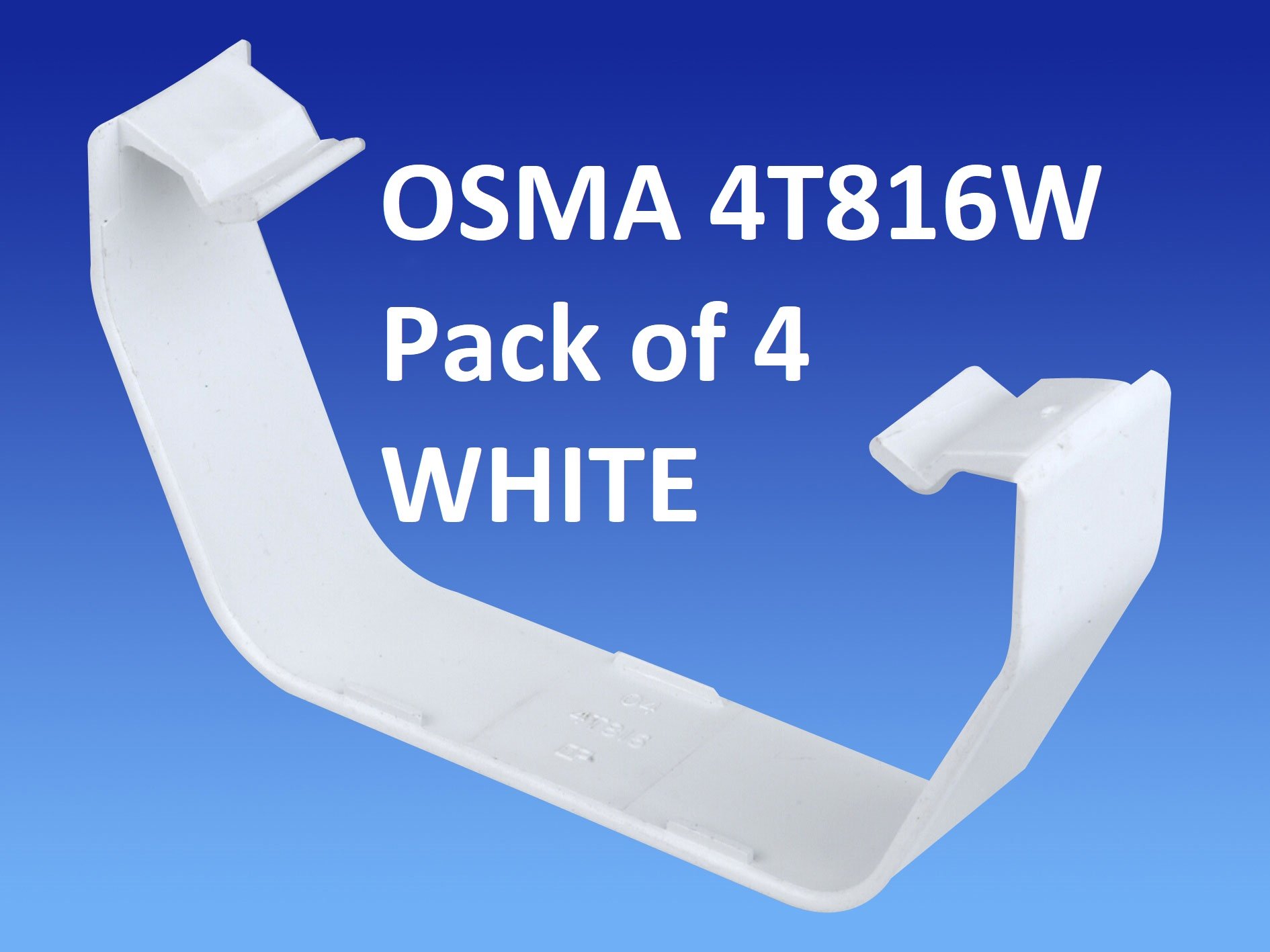 Pk of 4 x 4T816 (White) Replacement Gutter flexiclips for Wavin OSMA ...