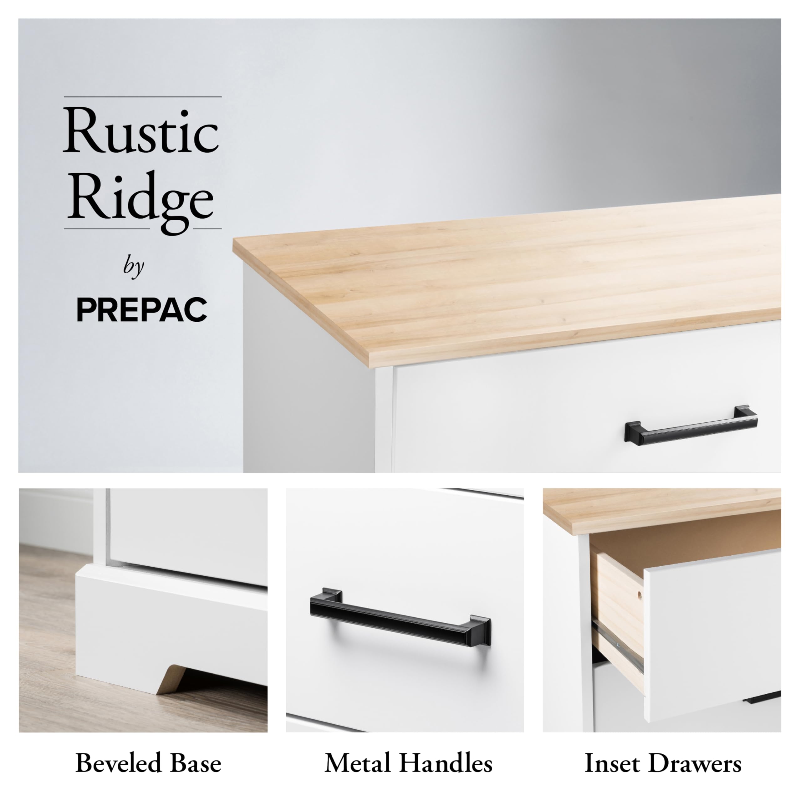 Snapklik.com : Rustic Ridge Farmhouse 6-Drawer Chest Of Drawers For ...