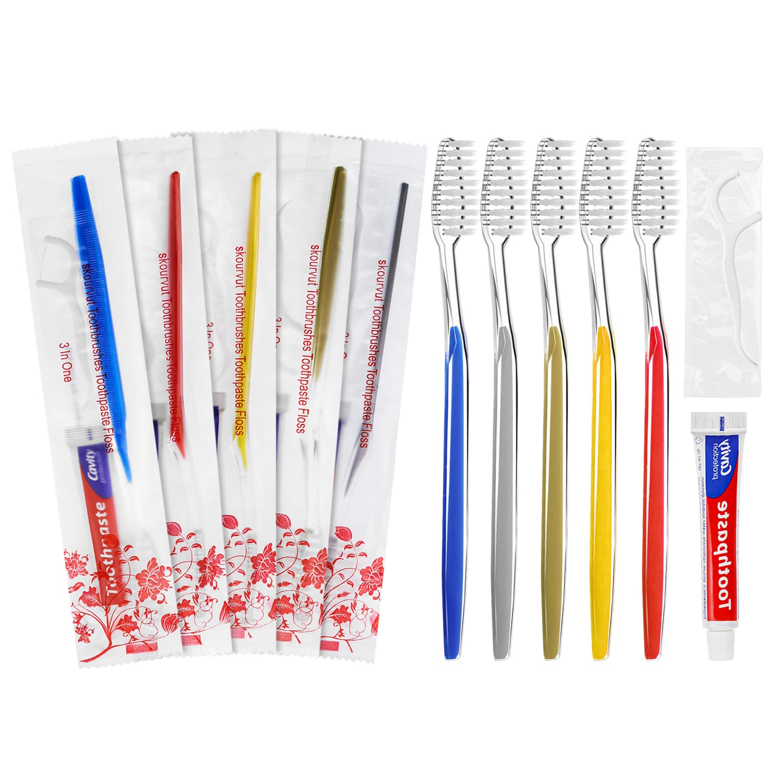 Amazon.com : Disposable Toothbrushes with Toothpaste and Floss ...