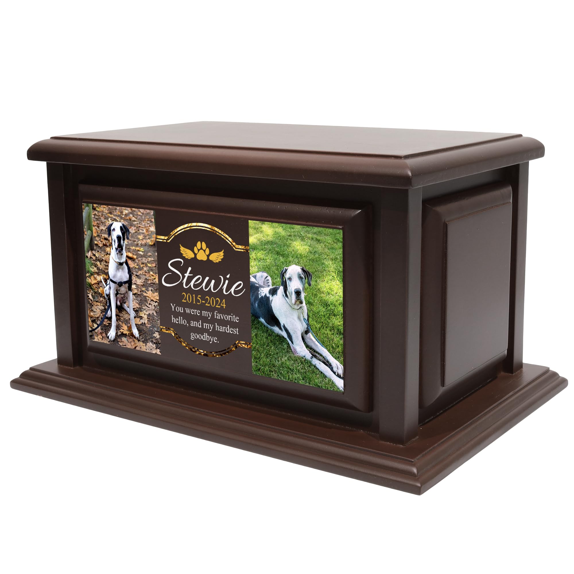 Amazon.com: Personalized Solid Wood Pet Urns for Ashes 250lbs, Custom ...