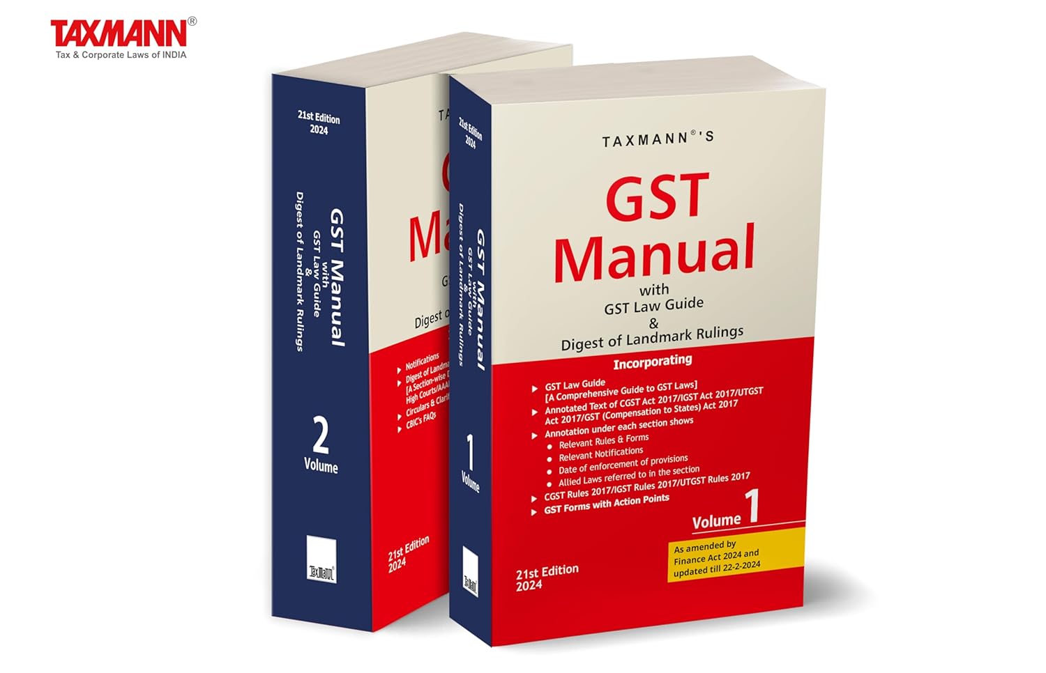 Buy Taxmann's GST Manual with GST Law Guide & Digest of Landmark Rulings [Finance Act 2024 ...
