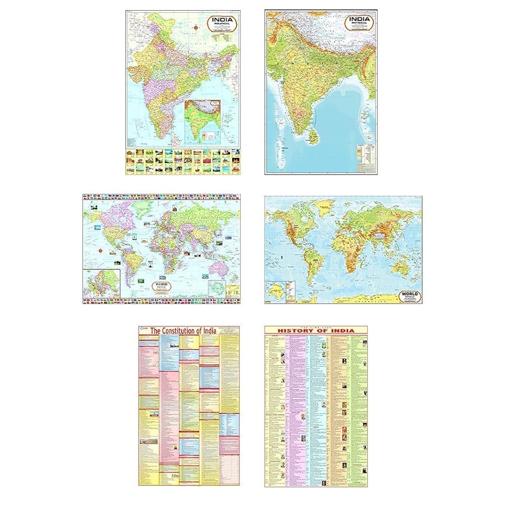 India & World Map ( Both Political & Physical ) with Botswana | Ubuy
