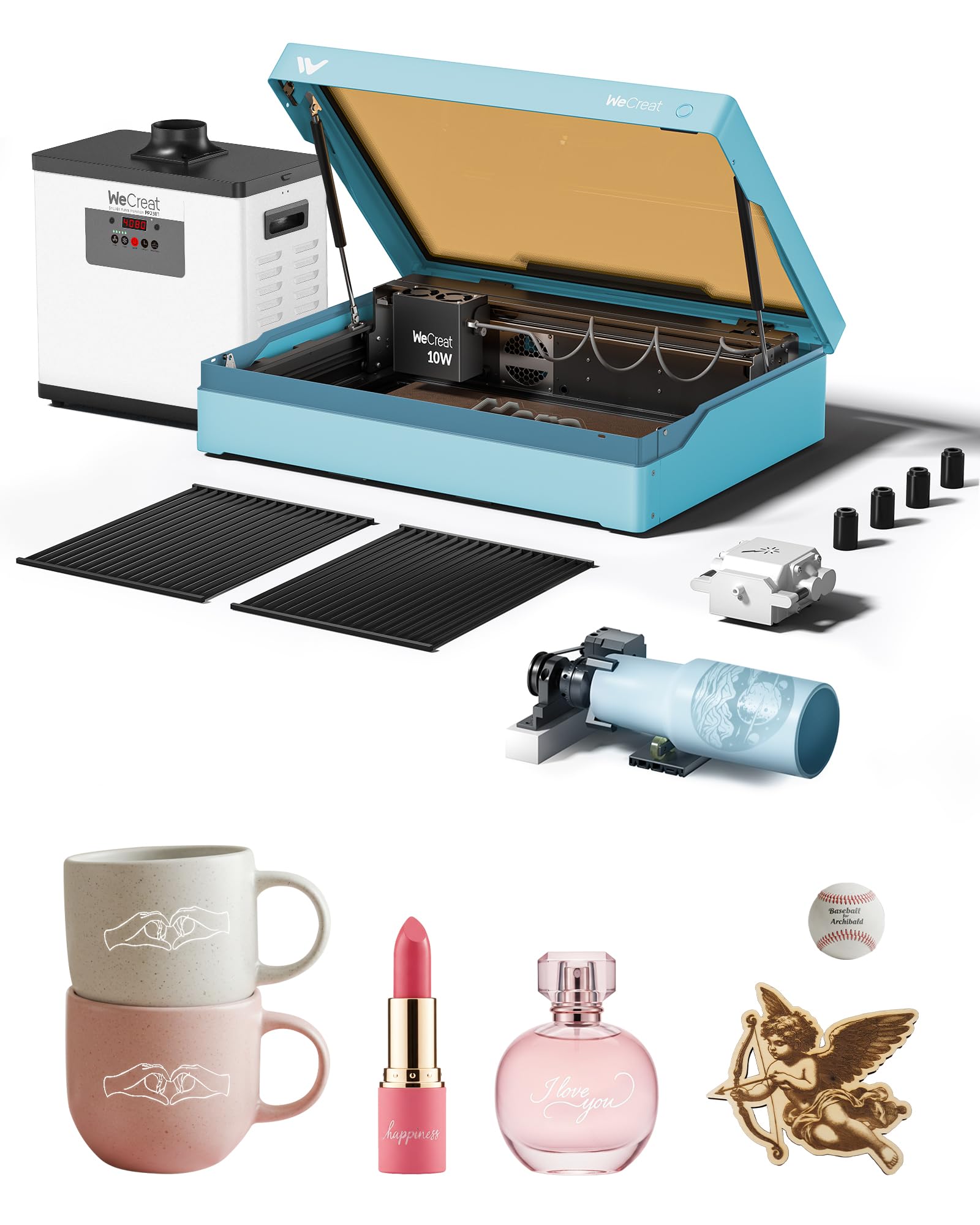 Amazon.com: WECREAT Vista 10W Laser Engraver with Fume Extractor ...