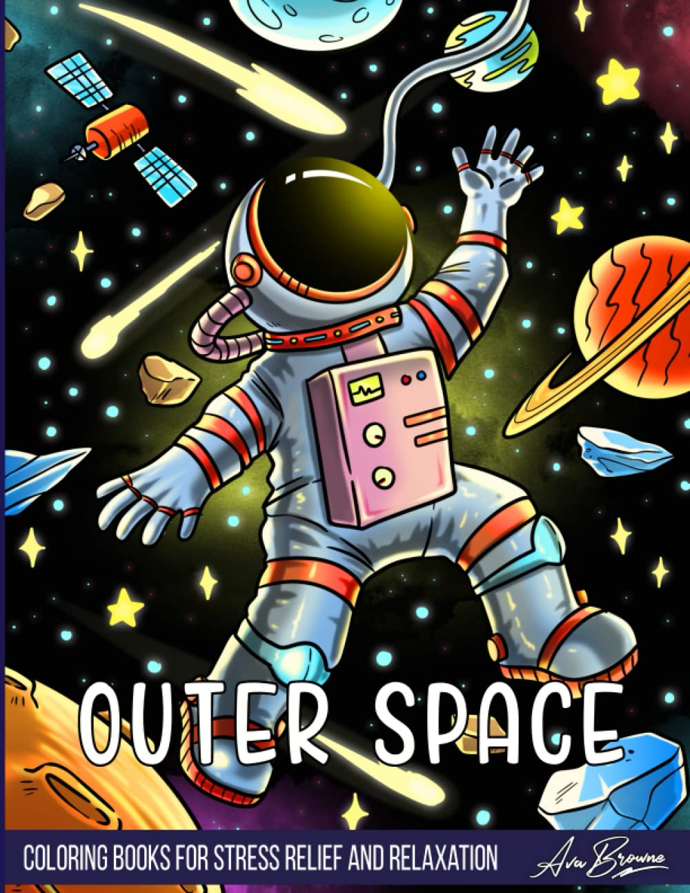 Amazon.com: Outer Space Coloring Book: A Fun and Silly Space Coloring ...