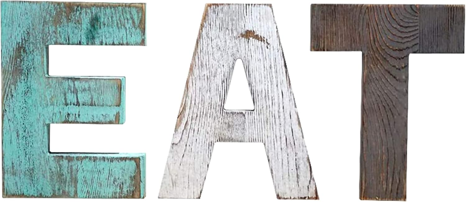 Amazon.com : Buleriko EAT Kitchen Sign with Rustic Letters for Kitchen ...