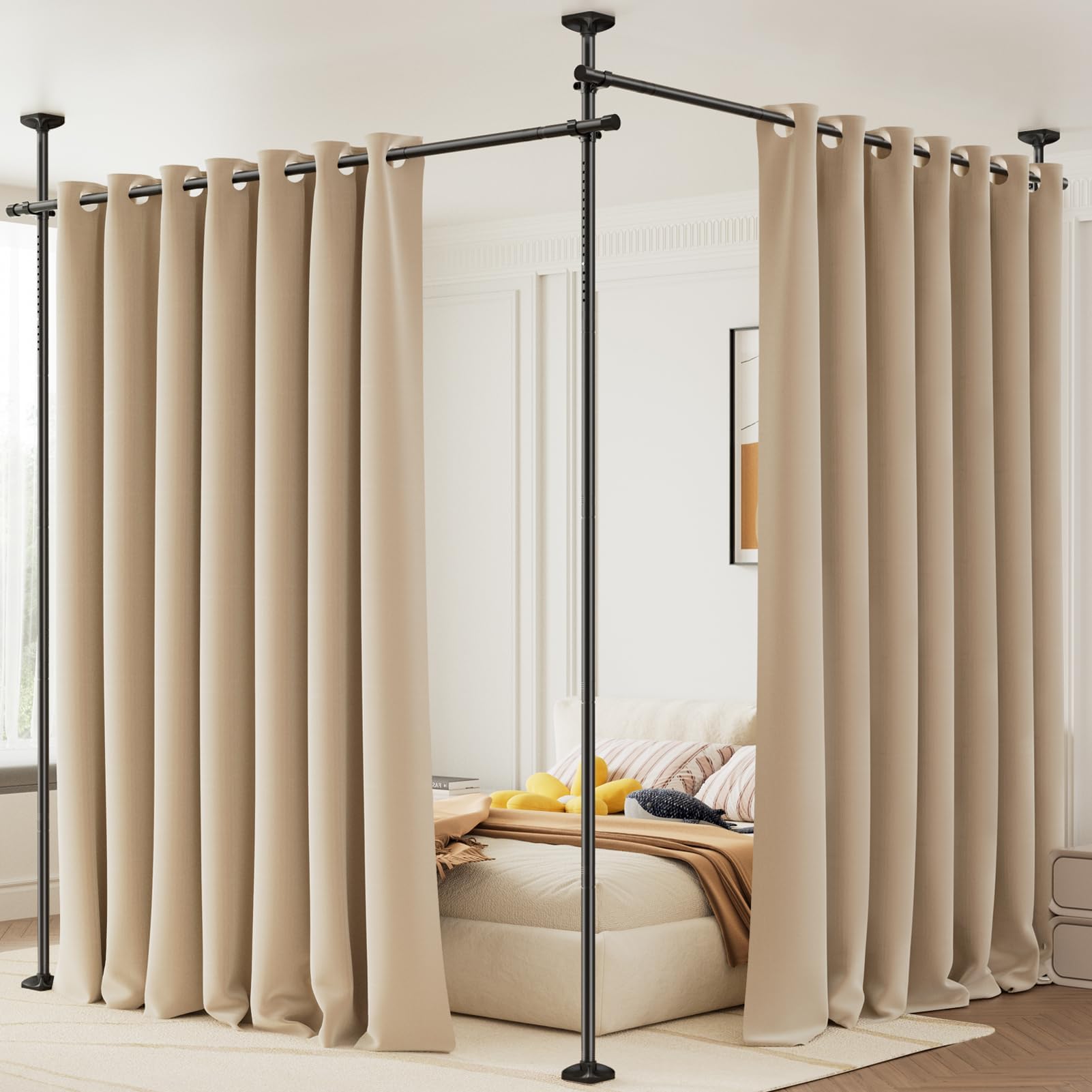 Amazon.com: Room Divider Curtain Rod - 4-10ft(H) 28-171inch(W) No ...