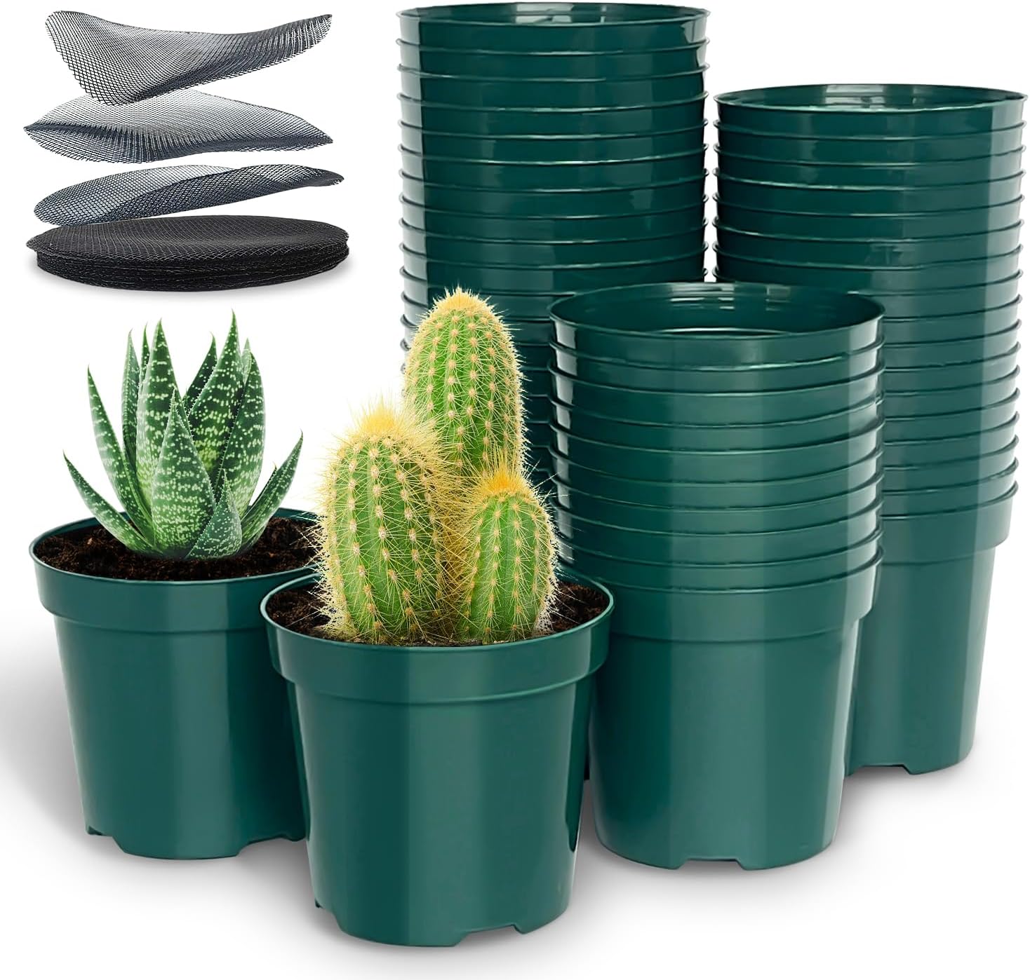 Amazon.com: RooTrimmer 40 Pack 4 Inch Plastic Nursery Pots with Mesh ...