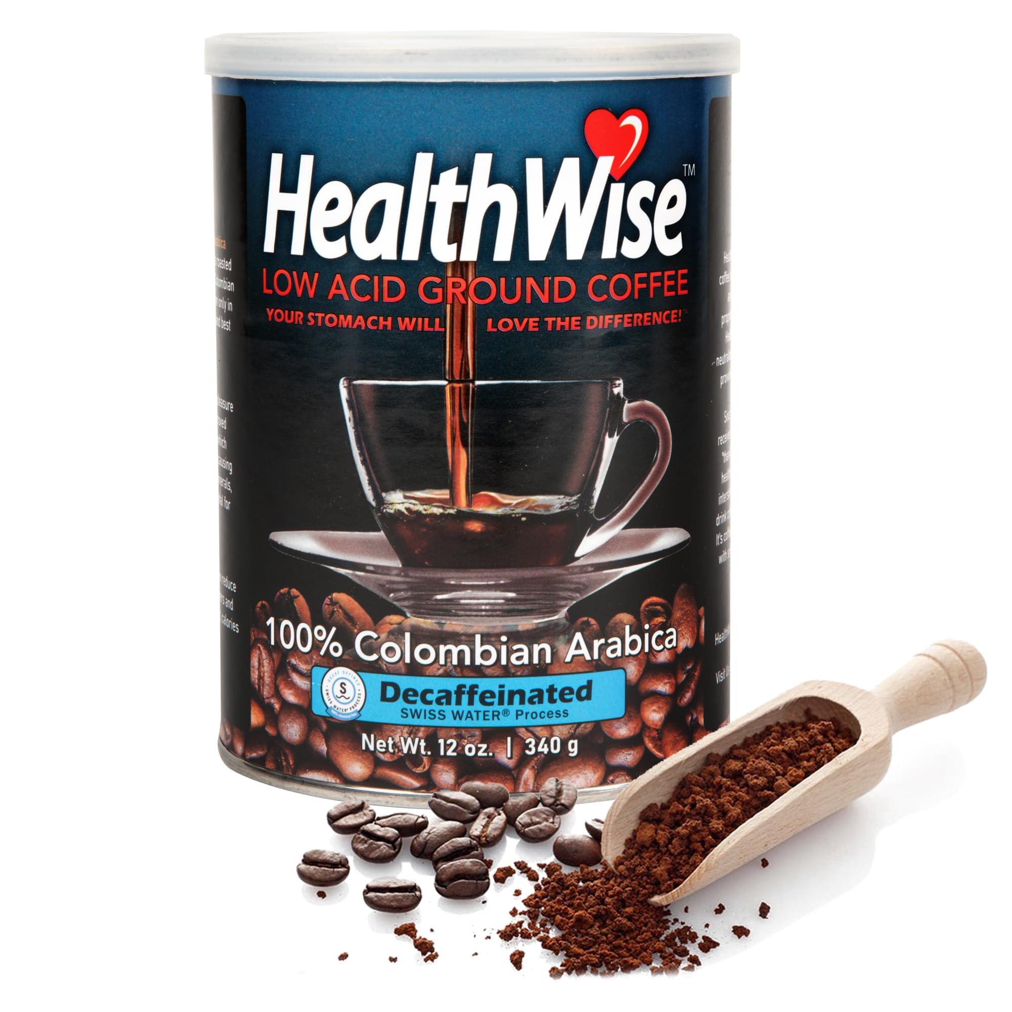 Amazon.com : Healthwise Swiss Water Decaf Low Acid Coffee - Acid Reflux ...