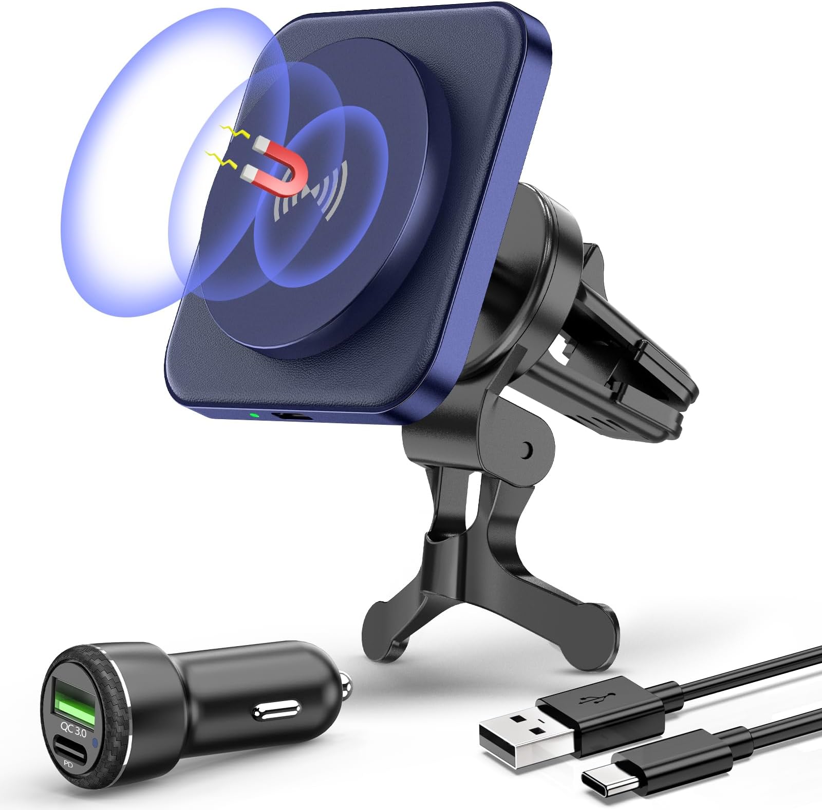 Amazon.com: for MagSafe Car Mount Charger - 15W Wireless Magnetic Car ...